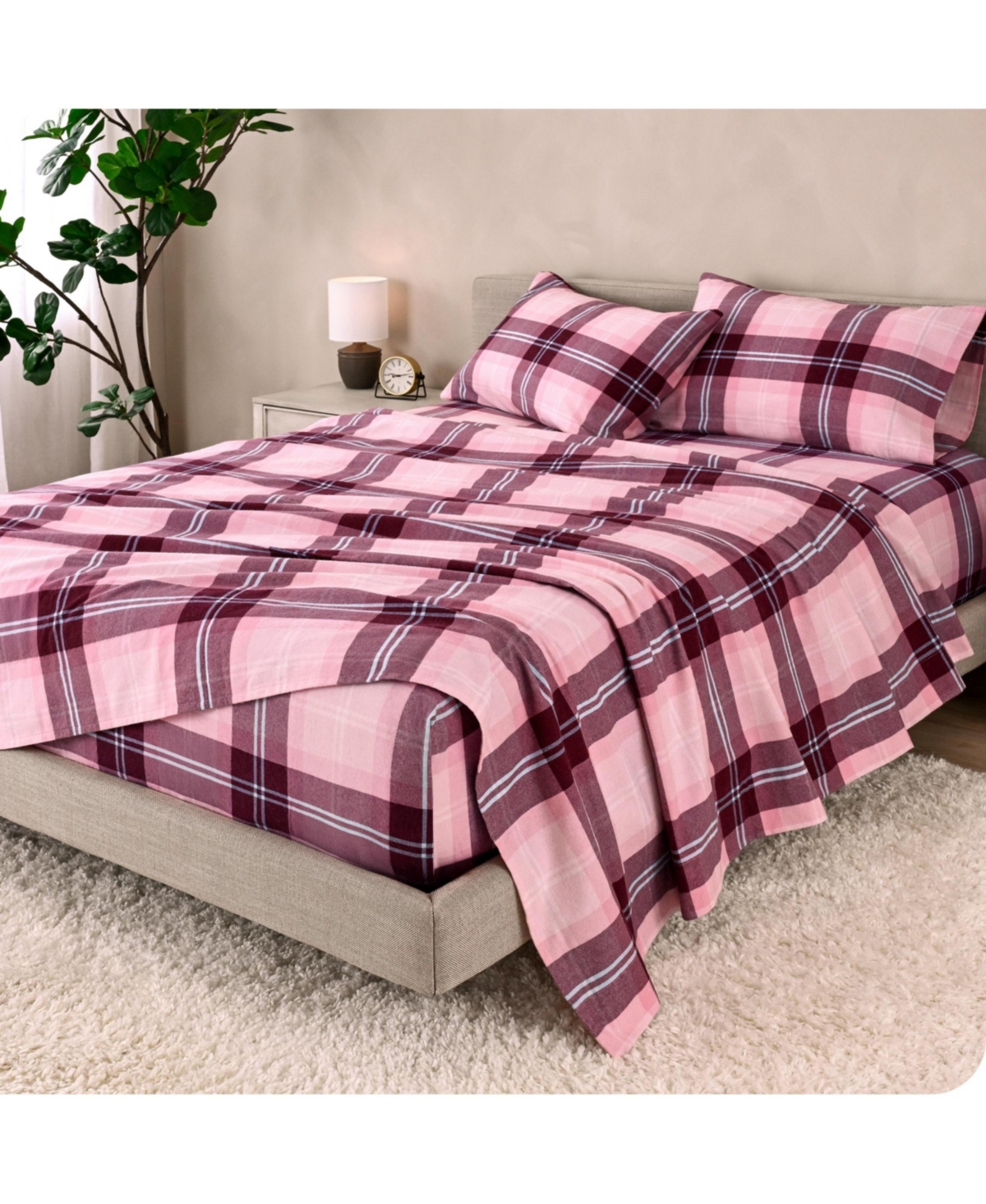 Click here for Bare Home Printed Cotton Flannel Sheet Set - Symph... prices