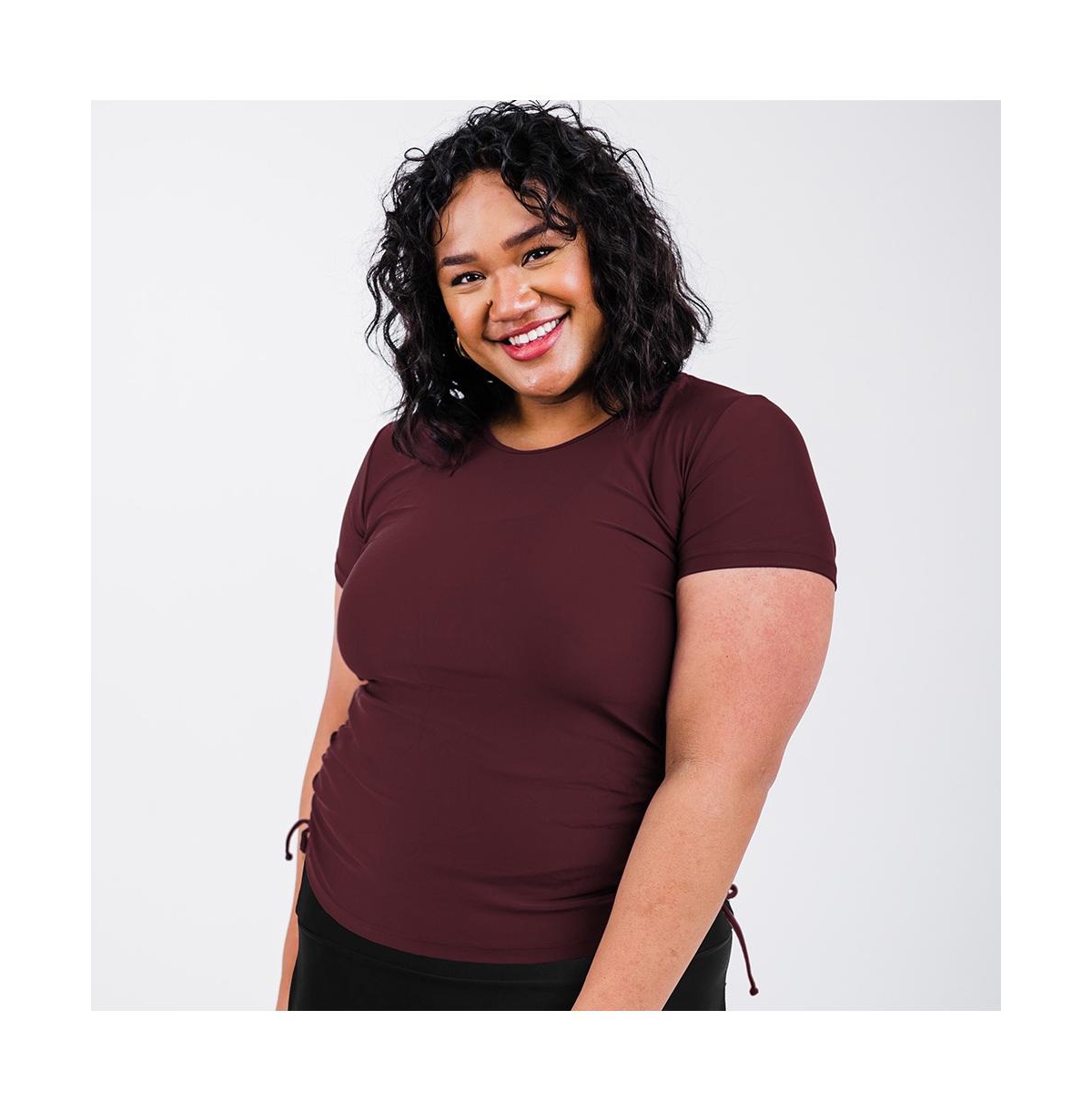 Click here for Calypsa Plus Size Adele Swim Top - Wine prices