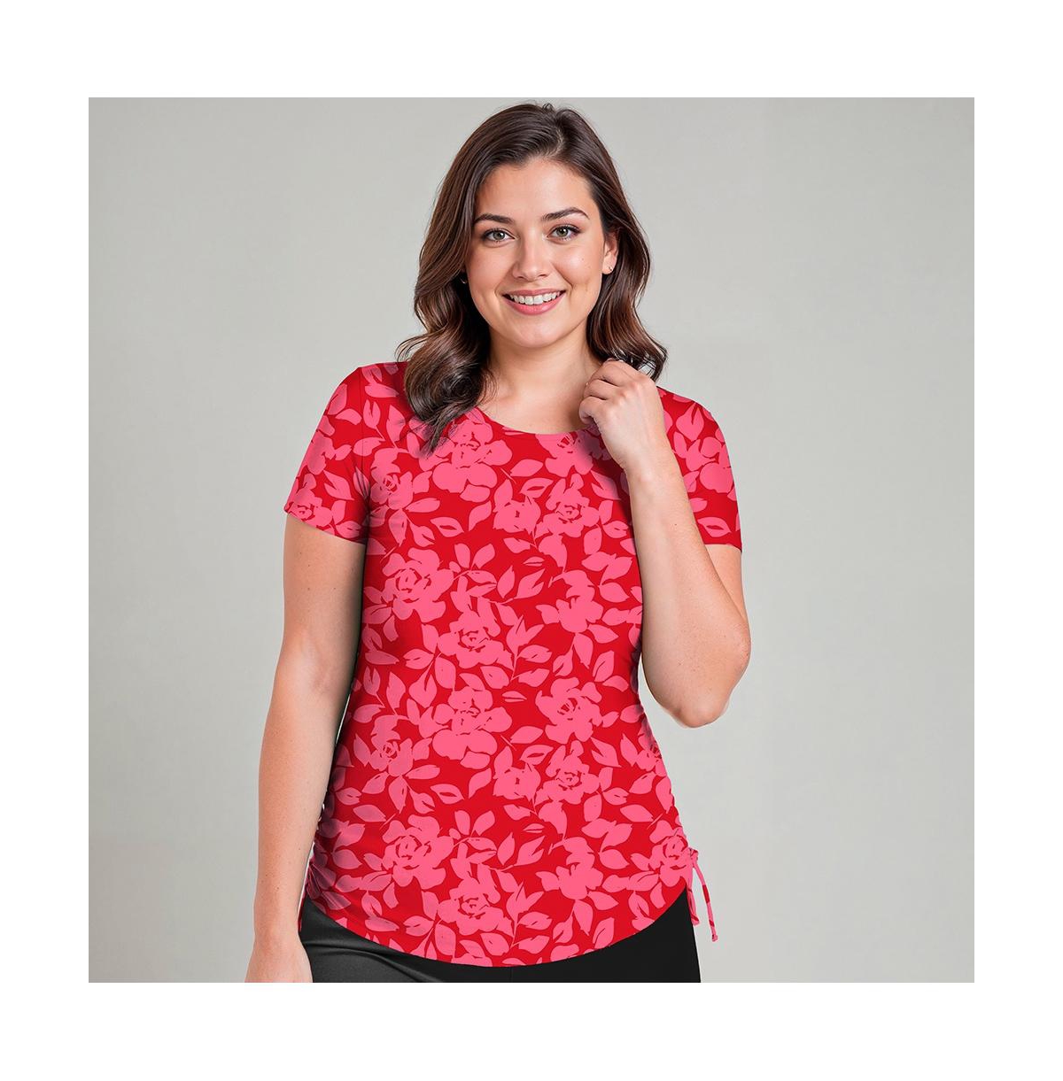 Click here for Calypsa Plus Size Adele Swim Top - Blushing roses prices