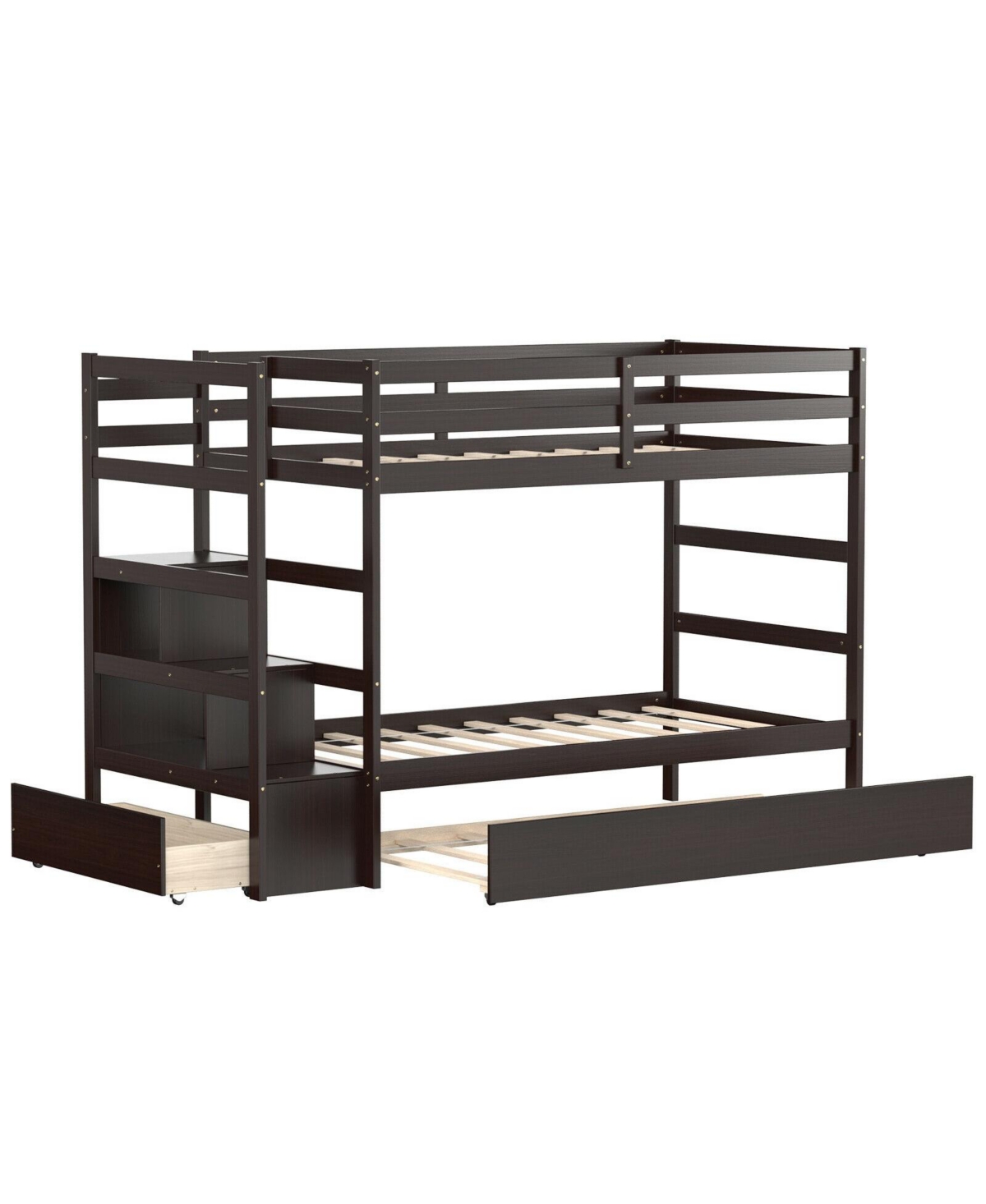 Click here for Twin Over Twin Bunk Bed with Storage Shelf and Dra... prices
