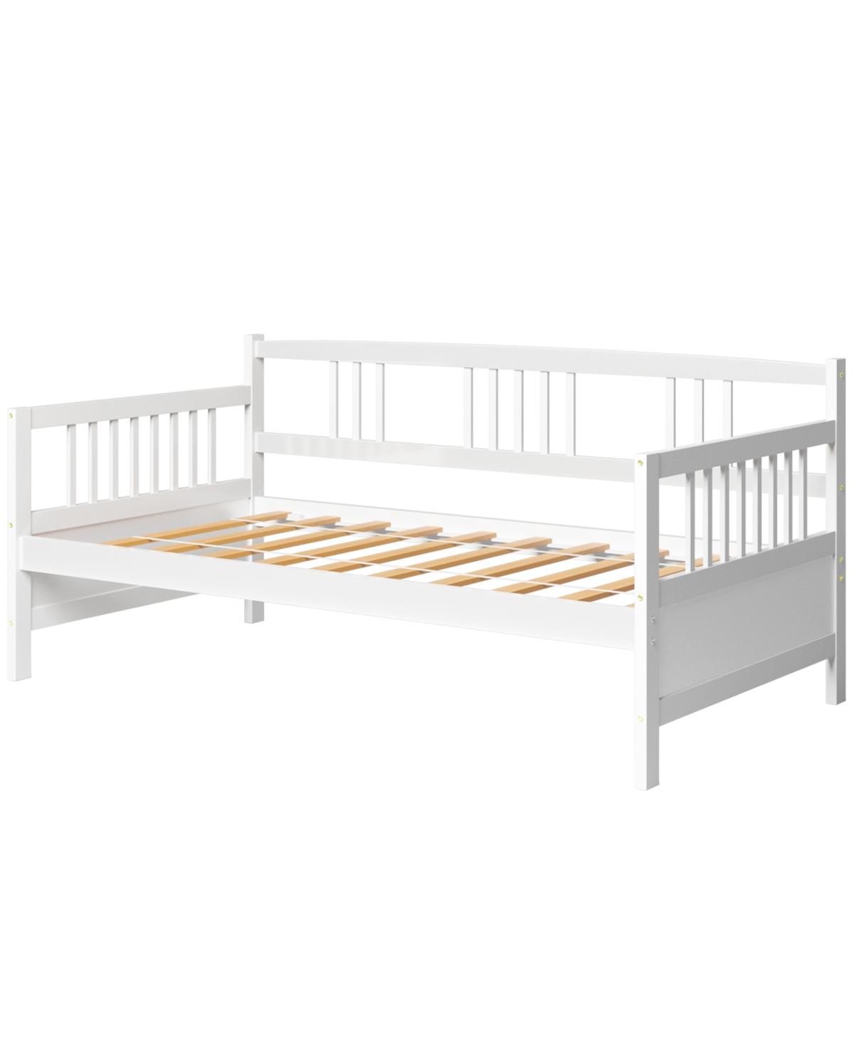 Click here for Twin Size Wooden Slats Daybed Bed with Rails - Whi... prices
