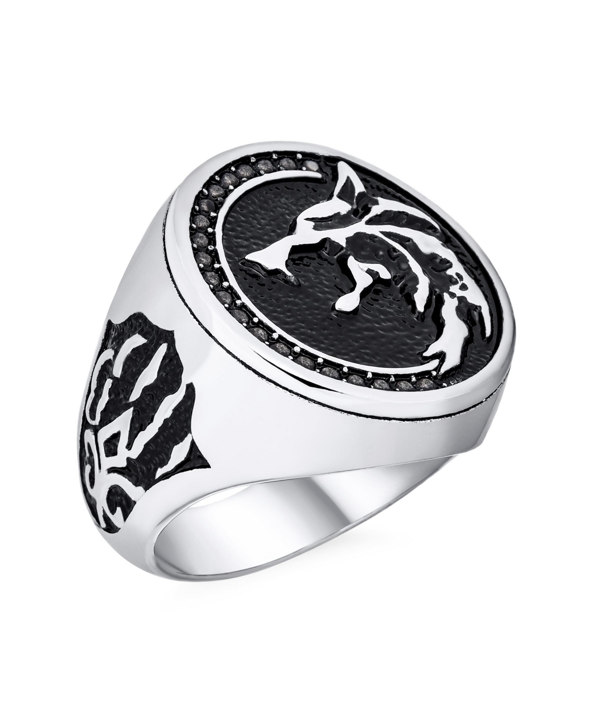 Click here for Bling Jewelry Signet Fierce Roaring Big Wolf Head... prices