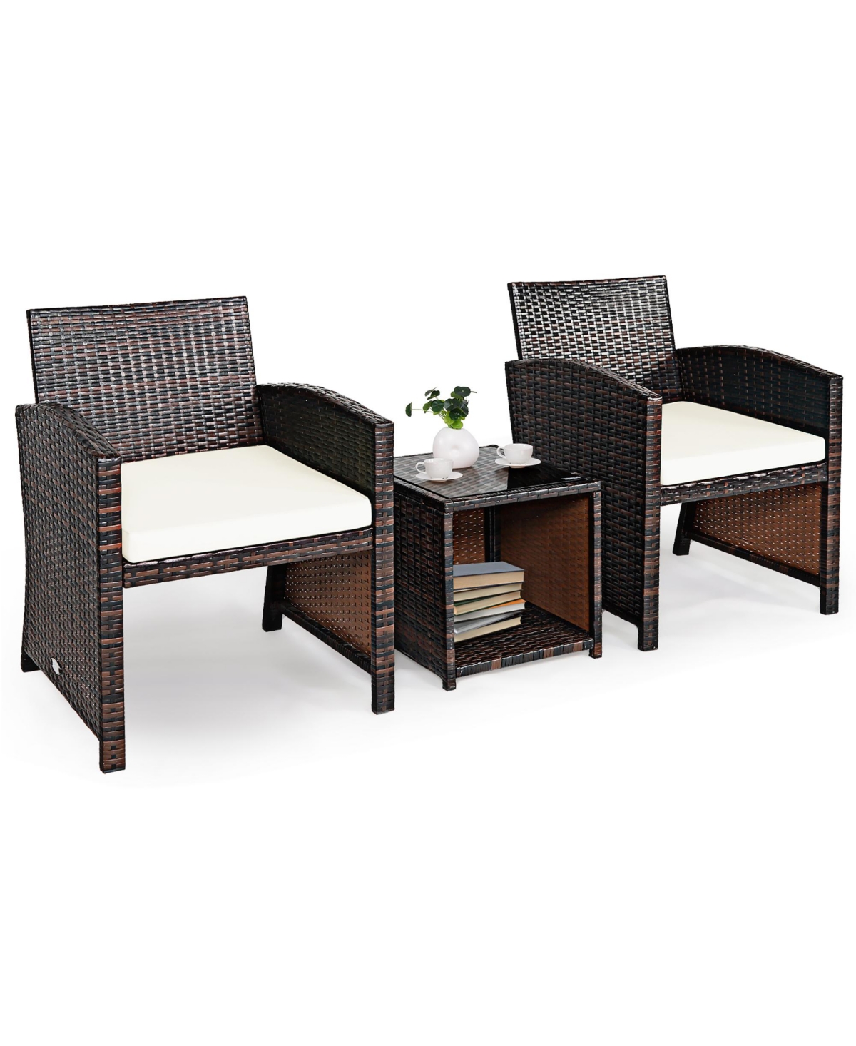 Click here for 3PCS Patio Rattan Wicker Furniture Cushion Sofa Co... prices