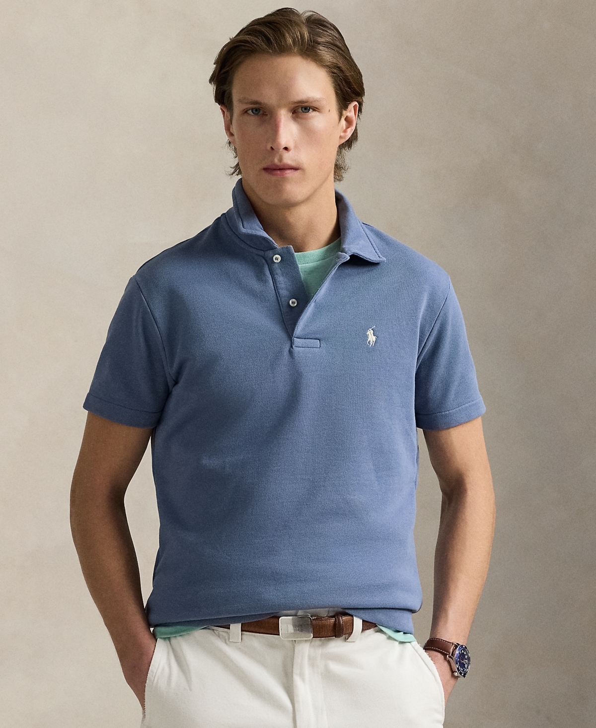 Click here for Polo Ralph Lauren Mens Loopback Fleece Polo-Collar... prices