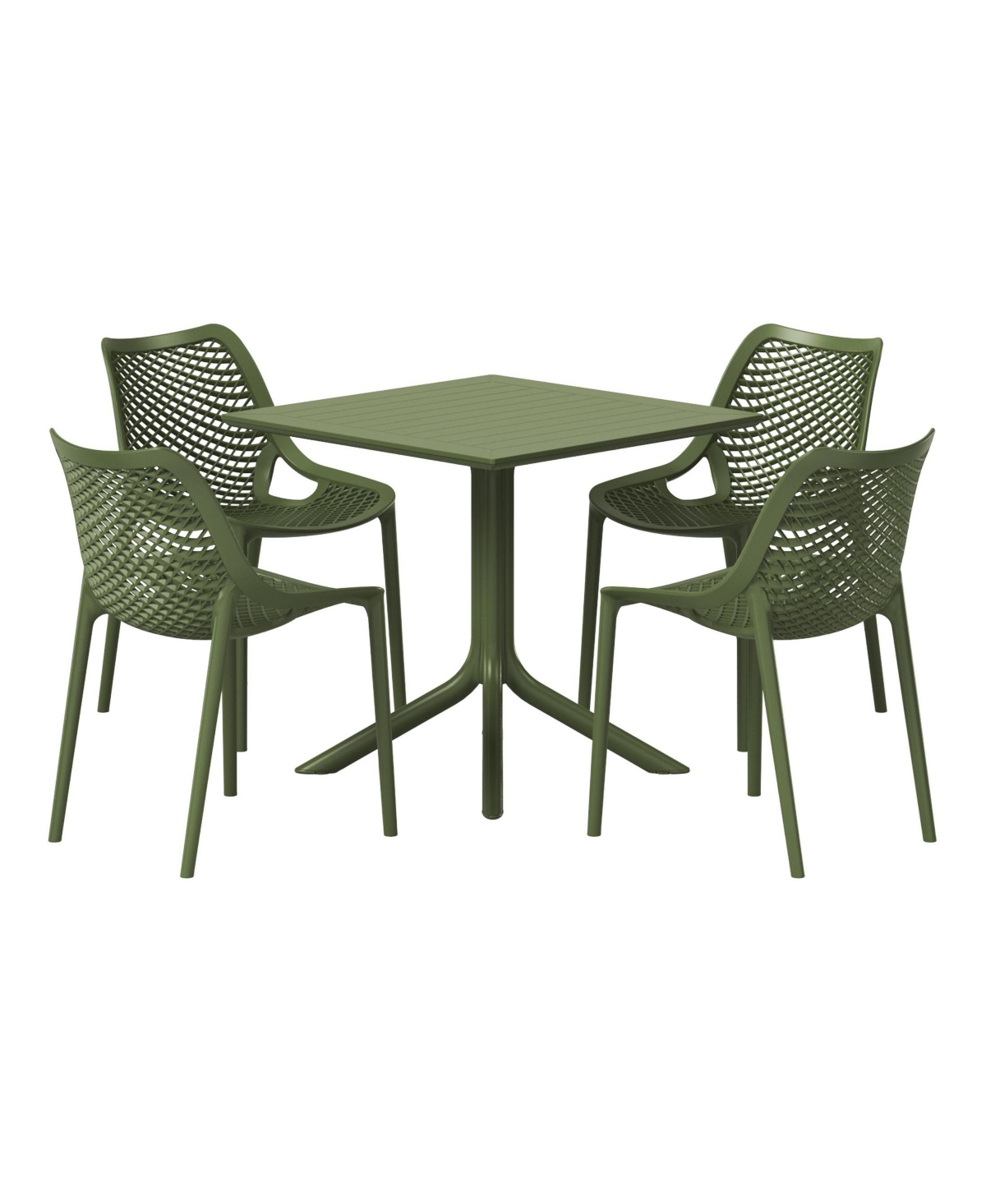 Click here for 5-Piece Resin Square Patio Dining Table Set with S... prices