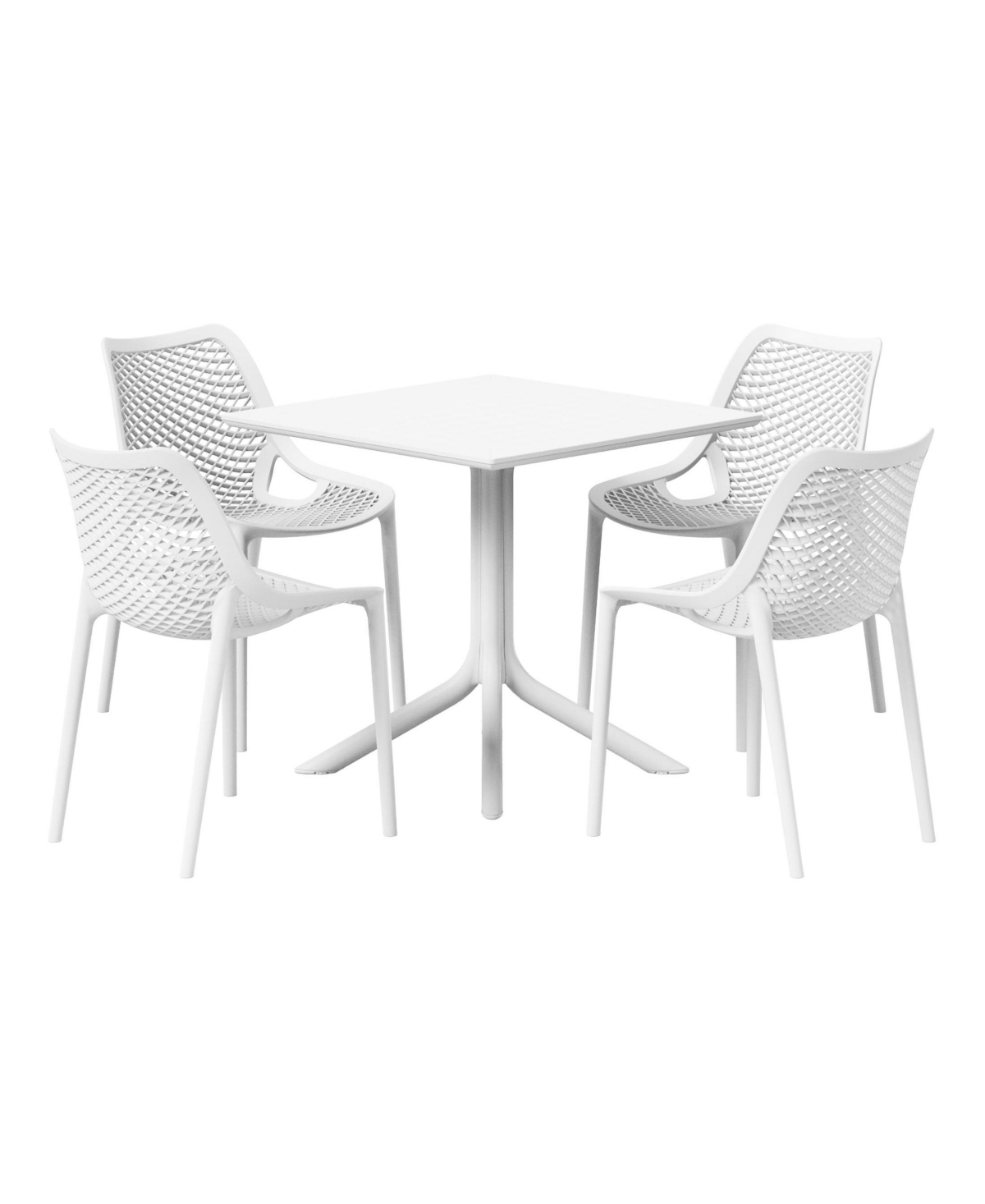 Click here for 5-Piece Resin Square Patio Dining Table Set with S... prices