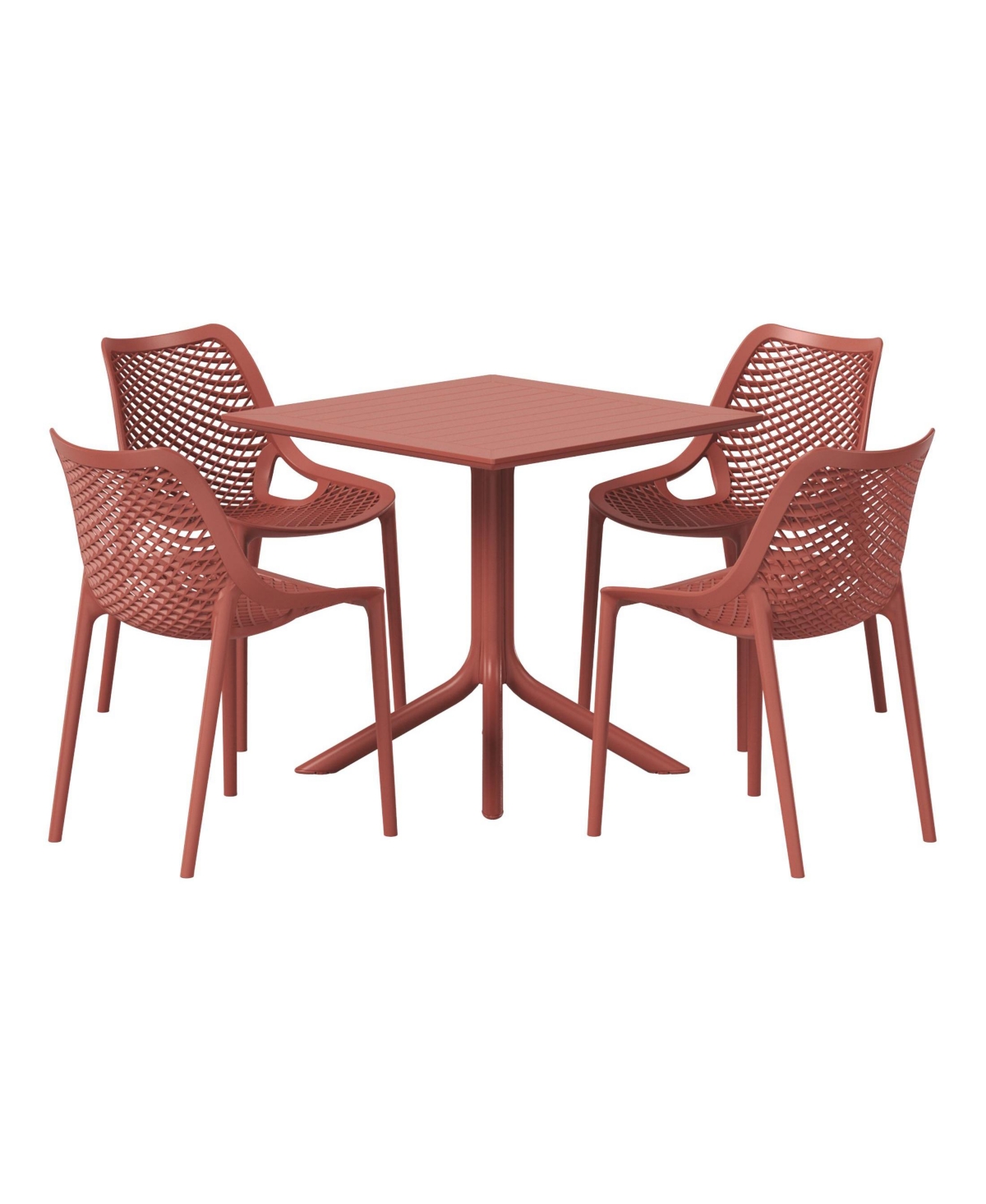Click here for 5-Piece Resin Square Patio Dining Table Set with S... prices