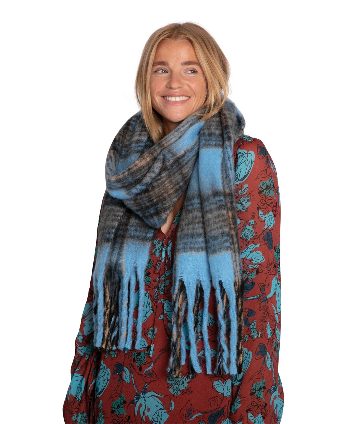 Click here for Belle & Bloom Coming Home Scarf - Blue prices