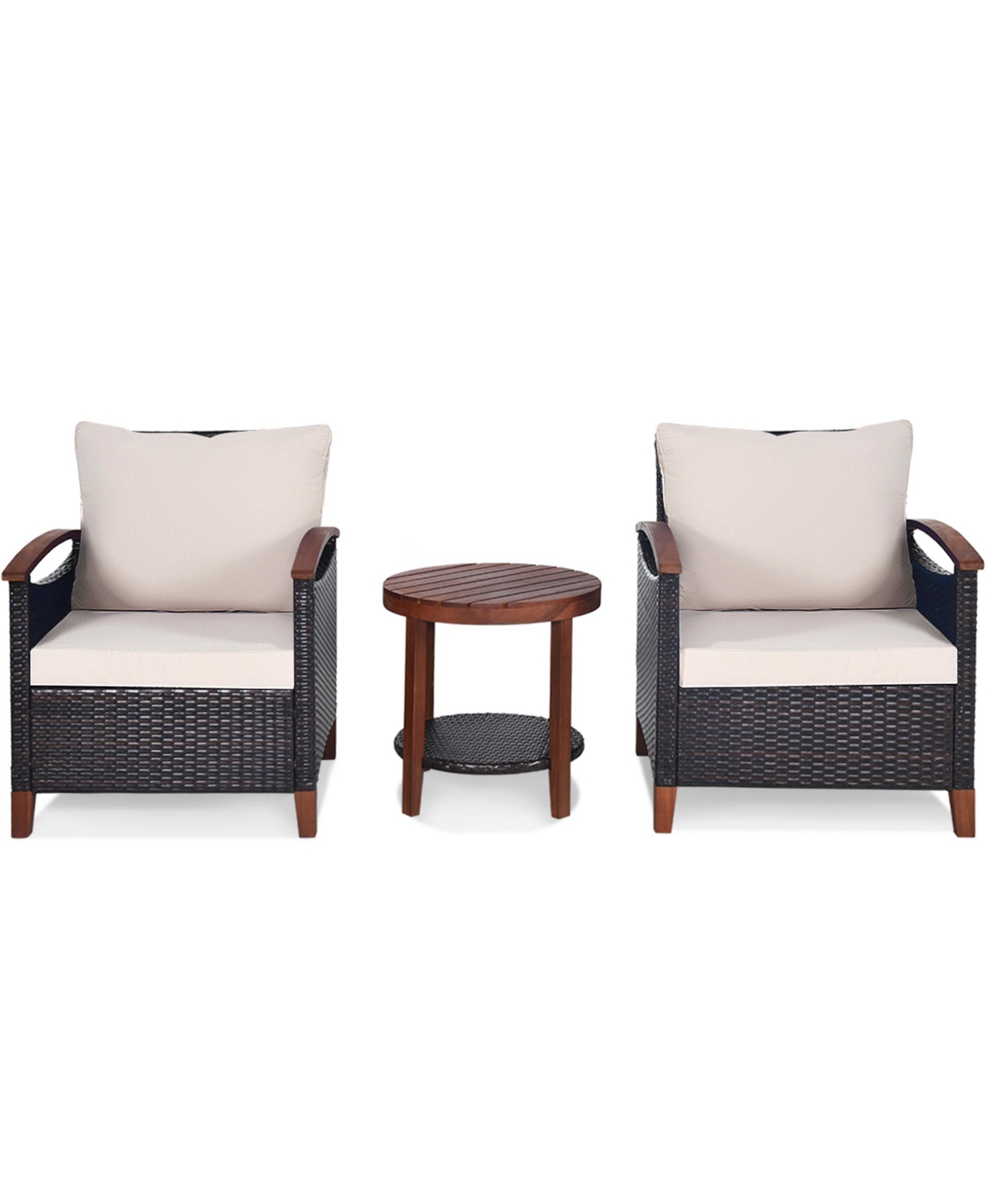 Click here for Gymax 3PCS Outdoor Patio Rattan Conversation Set O... prices