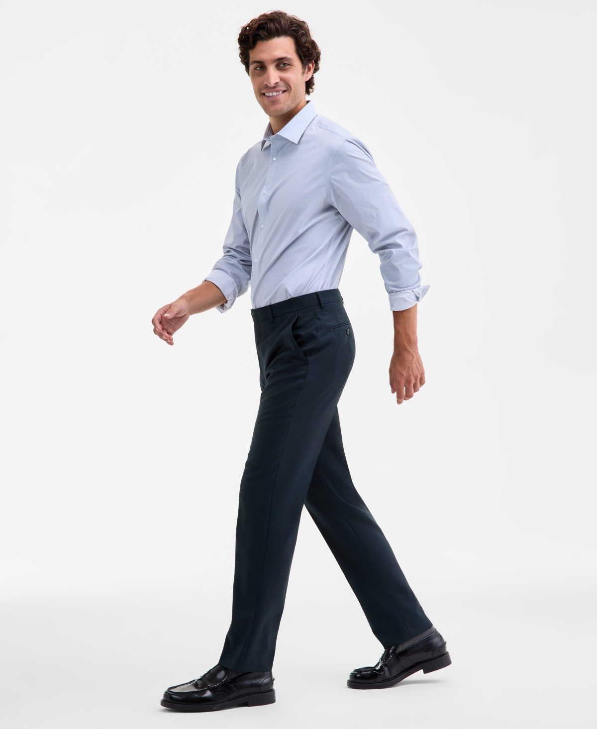 Click here for Calvin Klein Mens Slim-Fit Wool-Blend Stretch Suit... prices
