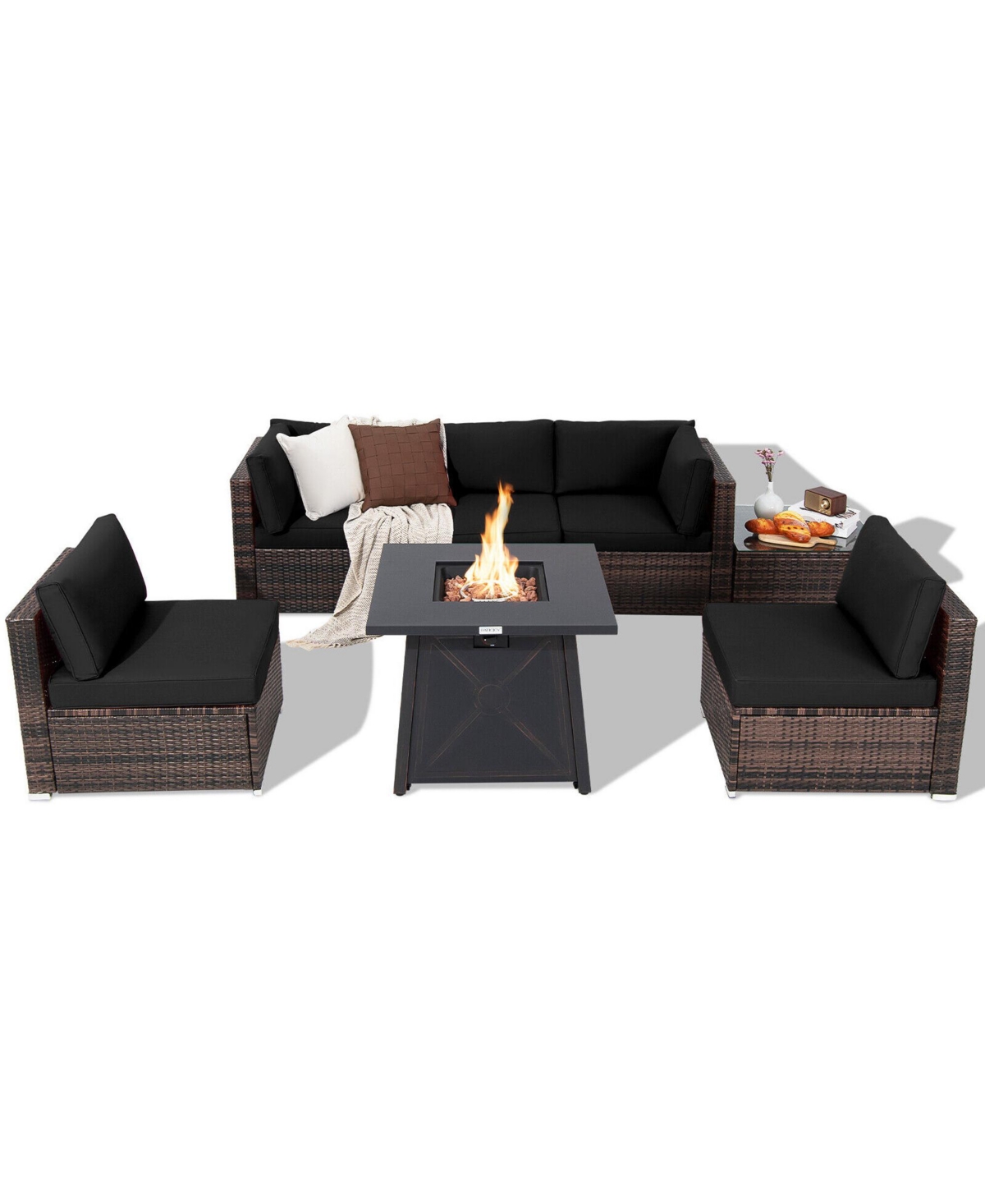 Click here for Gymax 7PCS Rattan Patio Sectional Furniture Set w/... prices