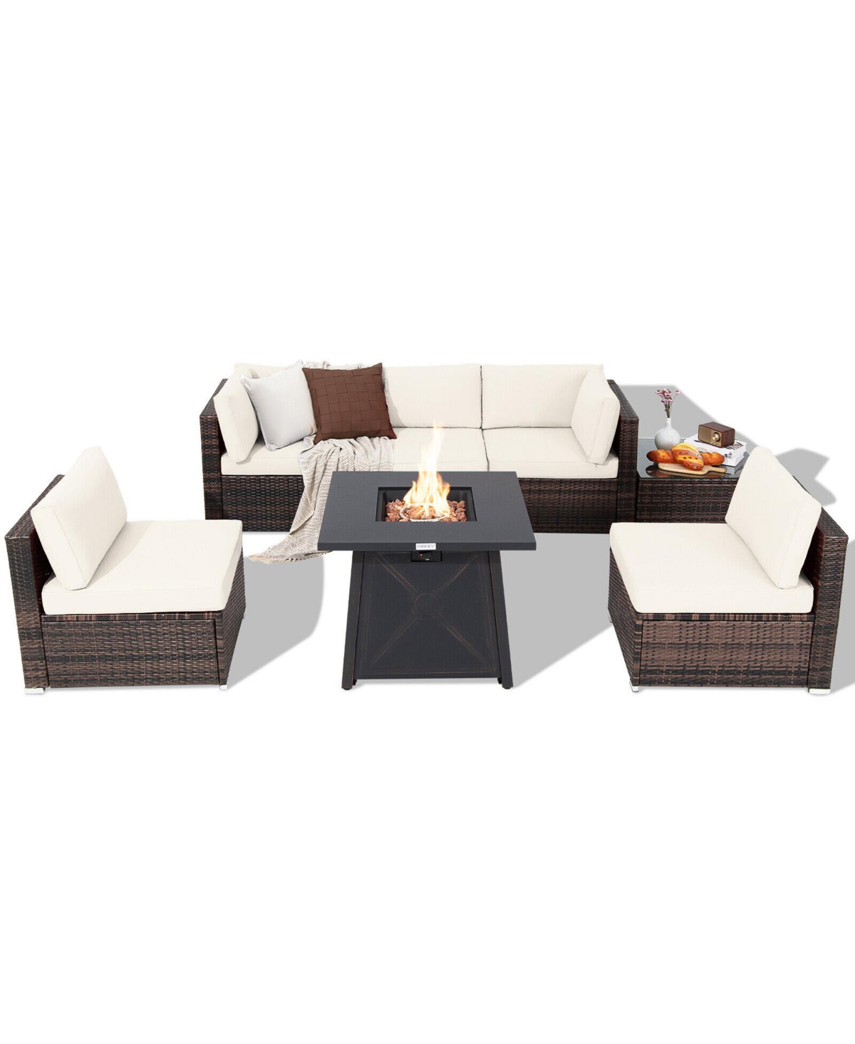Click here for Gymax 7PCS Rattan Patio Sectional Furniture Set w/... prices