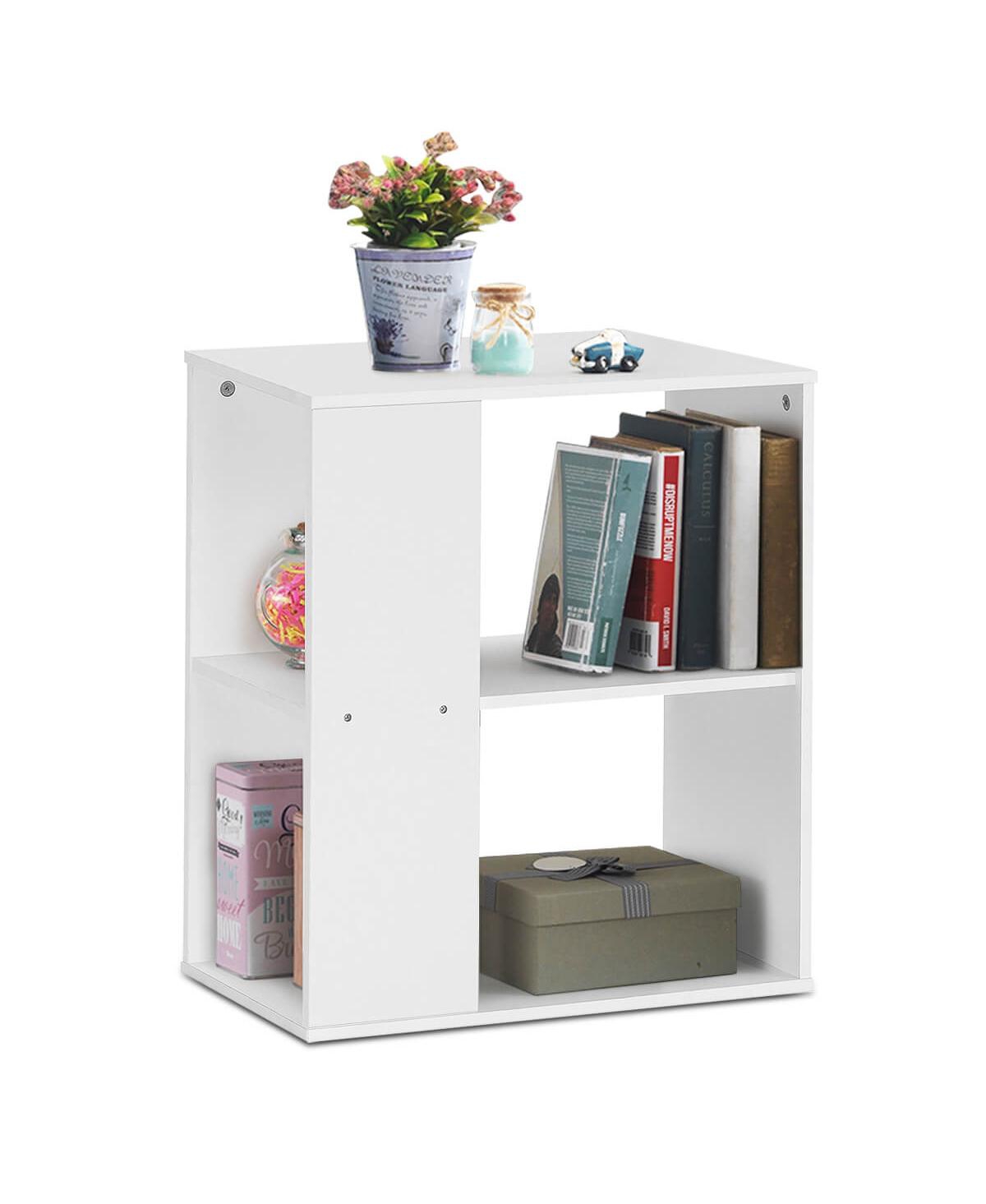 Click here for 2-Tier Side End Table with Storage Shelves - White prices