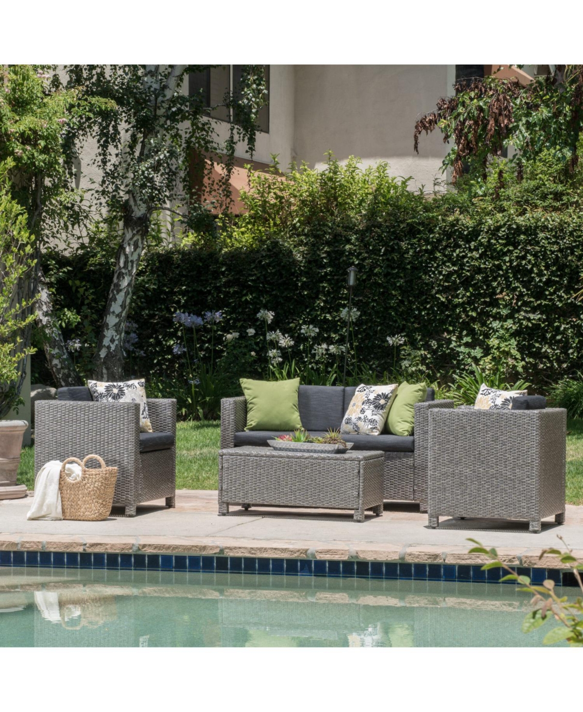 Click here for Streamdale Modern 4-Piece Outdoor Wicker Sofa Set... prices