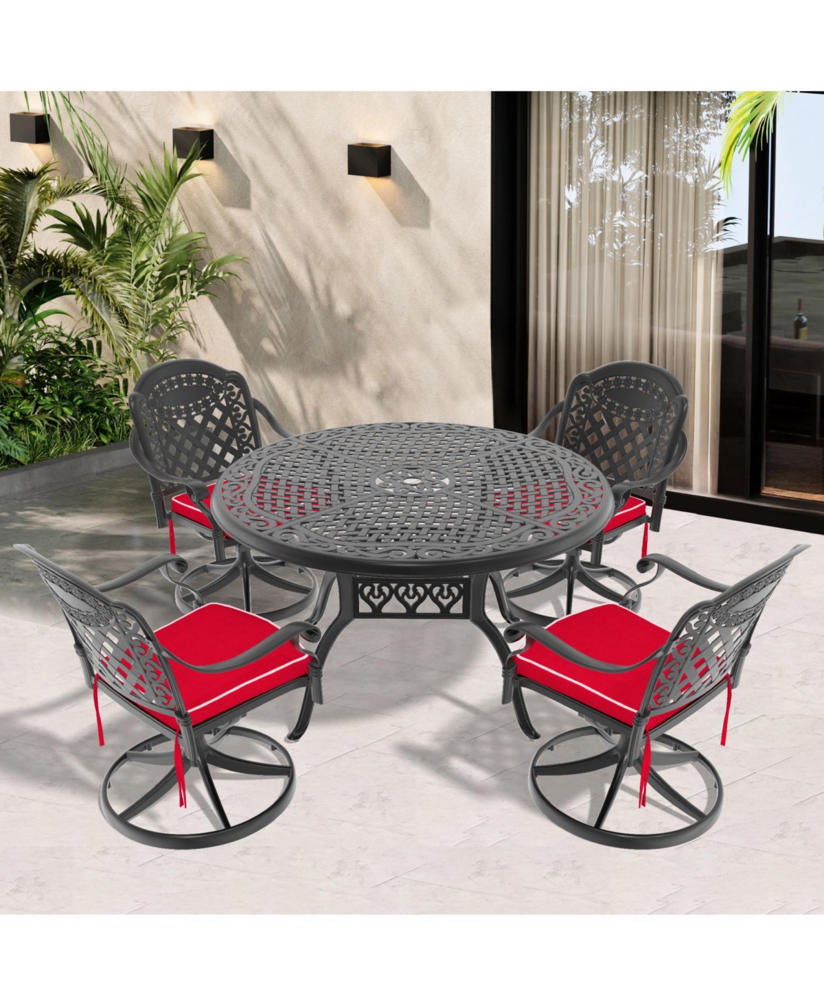 Click here for Streamdale 5-Pc Cast Aluminum Dining Set  4 Swivel... prices