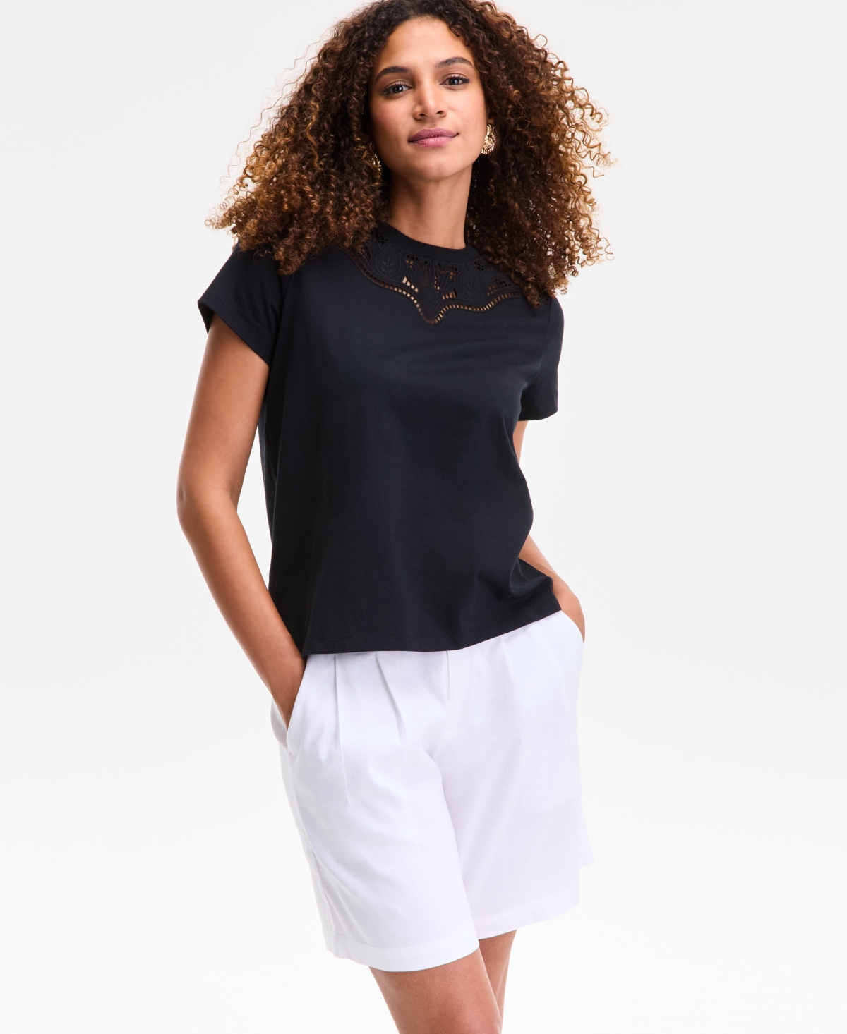 Click here for I.n.c. International Concepts Womens Cotton Eyelet... prices