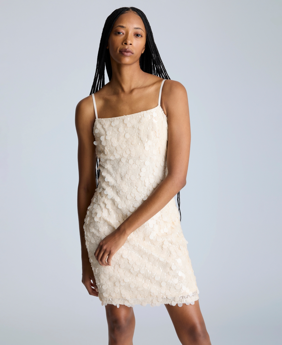 Click here for Kenneth Cole Womens Sequin Slip Mini Dress - Oyste... prices
