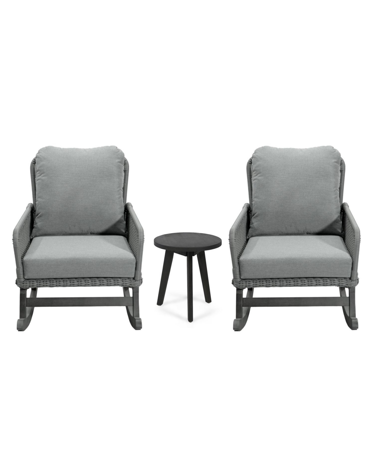 Click here for Streamdale Modern 3-piece gray rattan rocking chai... prices