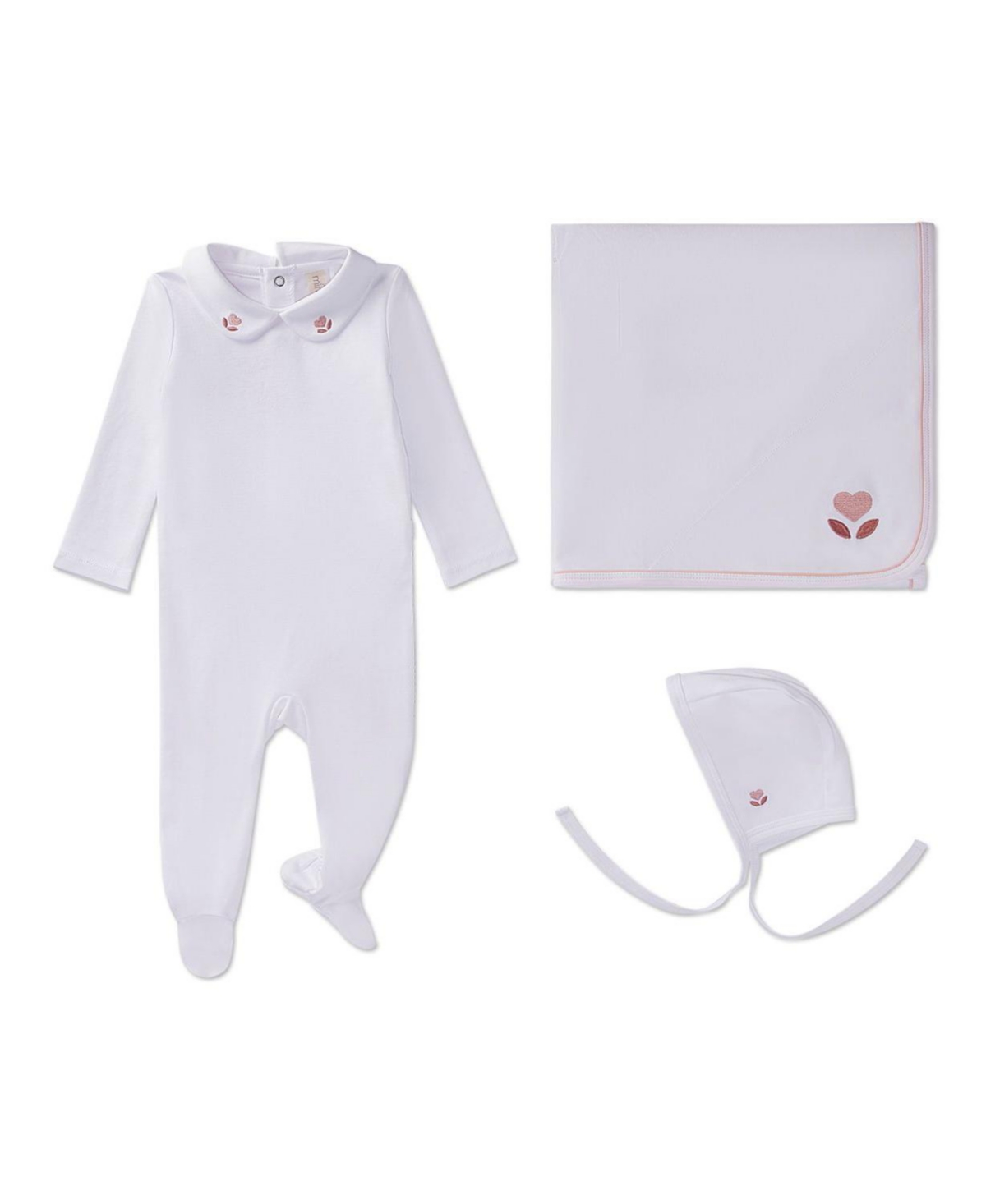 Click here for MeMoi Baby Girls 3 Piece 100 Pima Footie Set with... prices