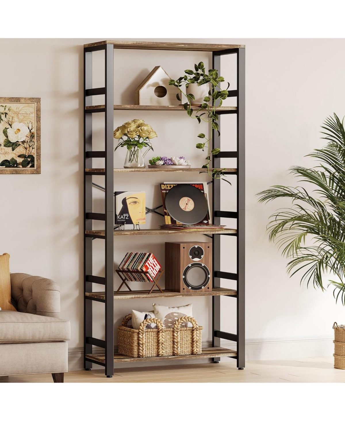 Click here for Bookshelf  31.5in Wide Shelf 6 Tier Bookcase  110l... prices