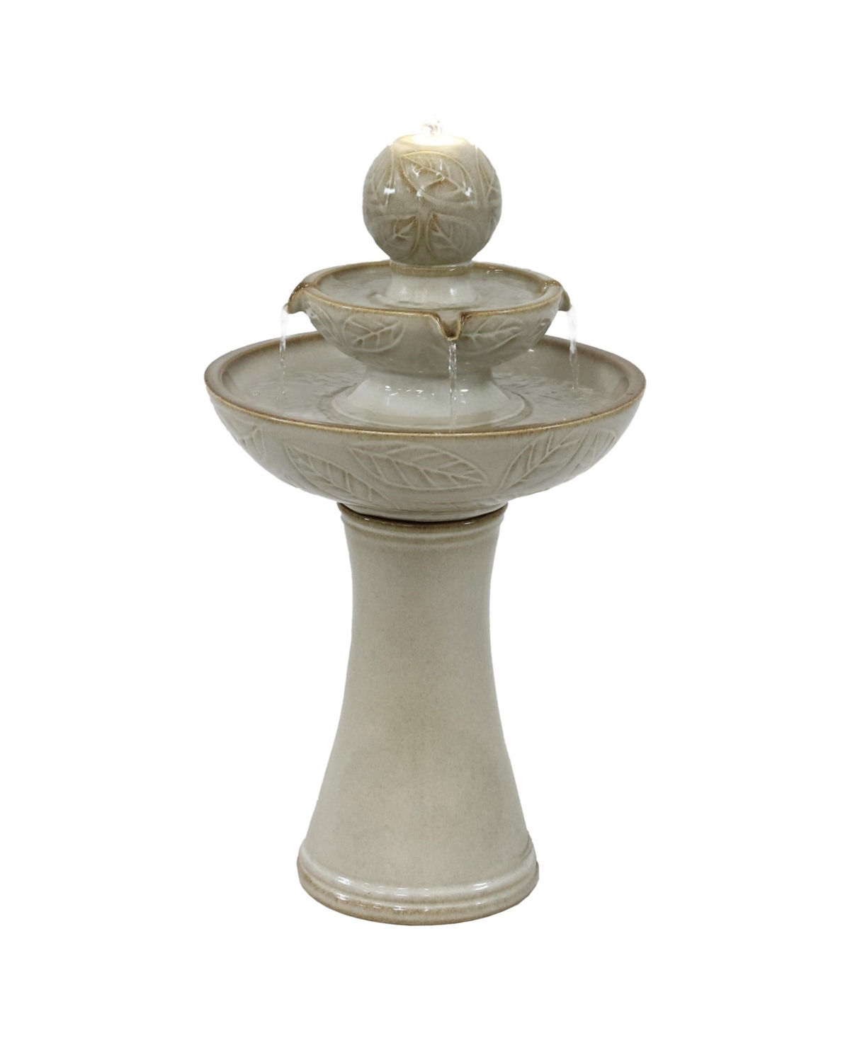 Click here for Gentle Glow 2-Tier Ceramic Outdoor Fountain with L... prices