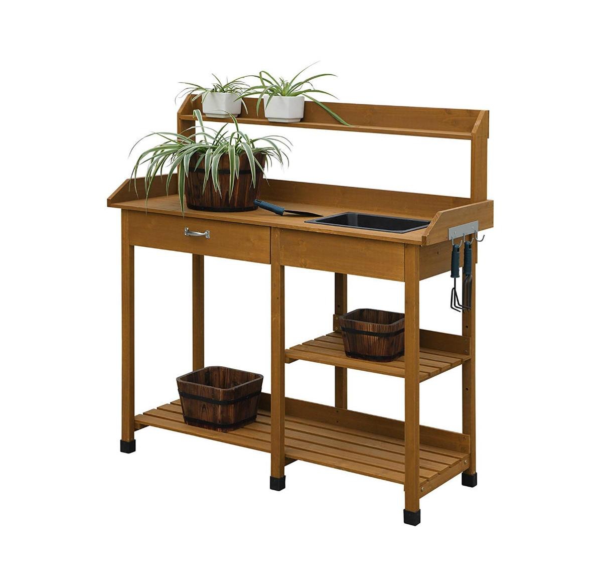 Click here for Modern Garden Potting Bench Table with Sink  Stora... prices