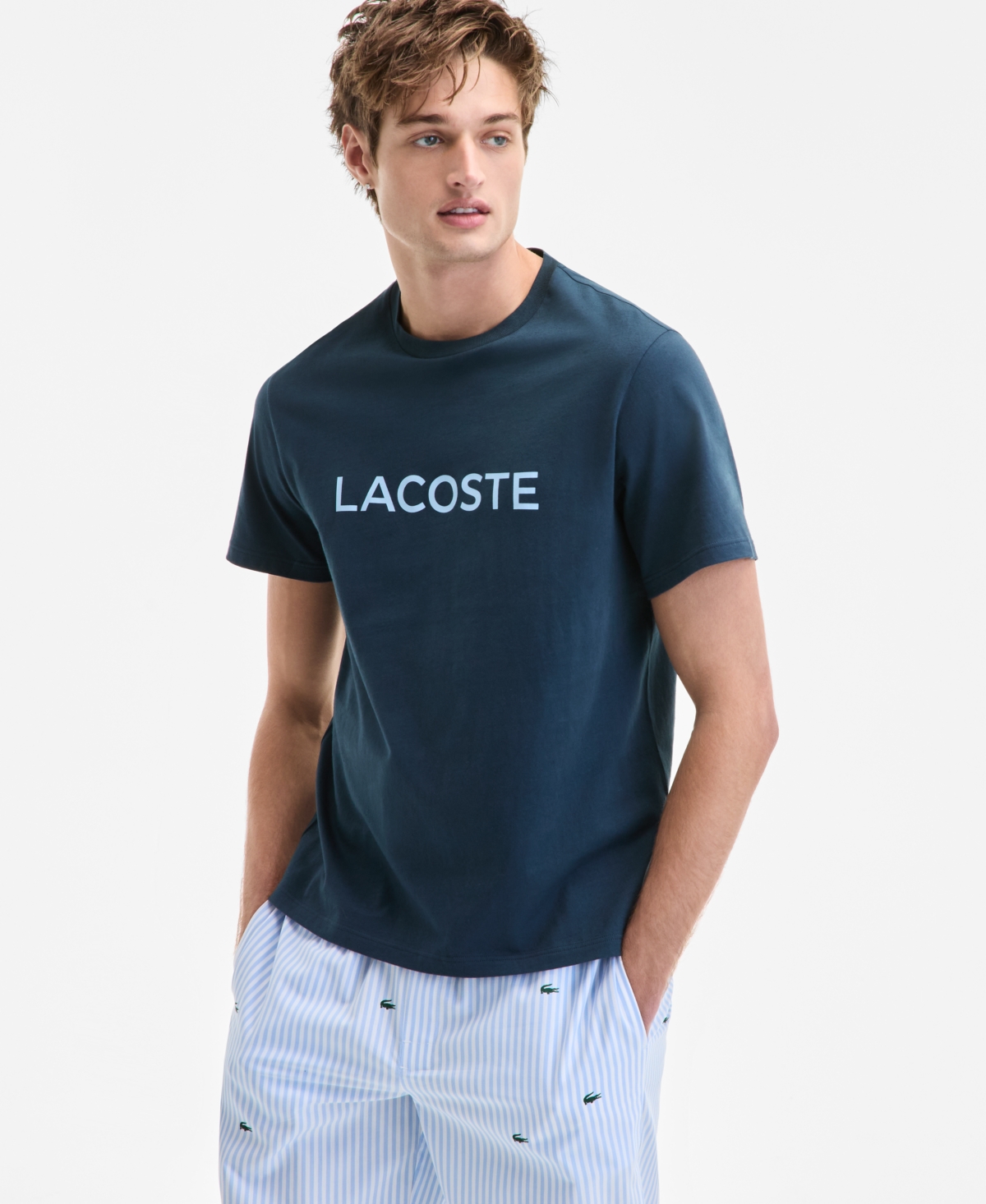Click here for Lacoste Mens Crewneck Logo Pajama T-Shirt - Falcon... prices