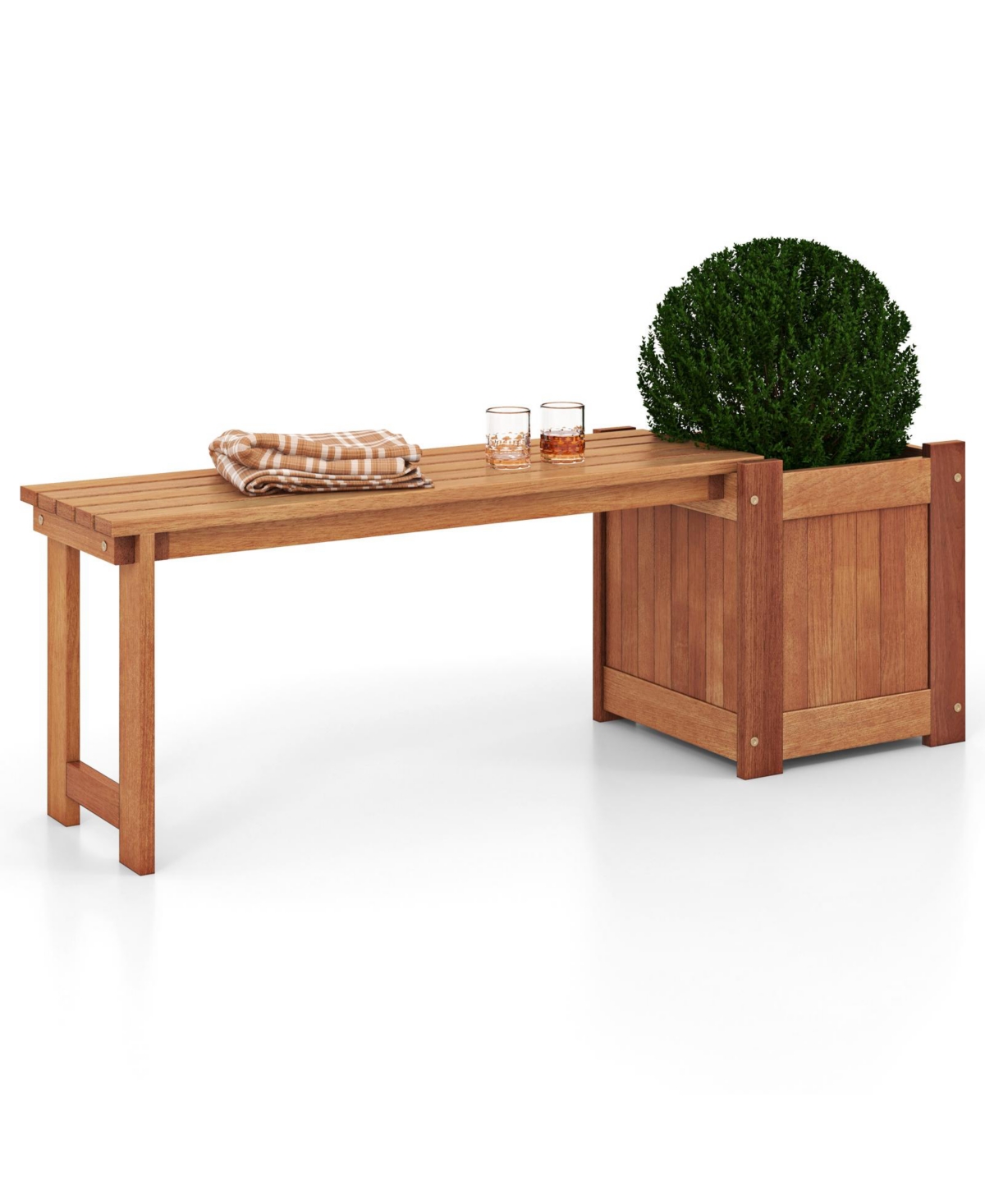 Click here for Teak Oil Finish Raised Garden Bed Wood Planter Box... prices