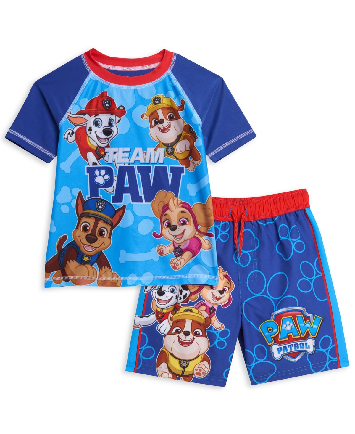 Click here for Paw Patrol Boys Pullover Rash Guard and Swim Trunk... prices