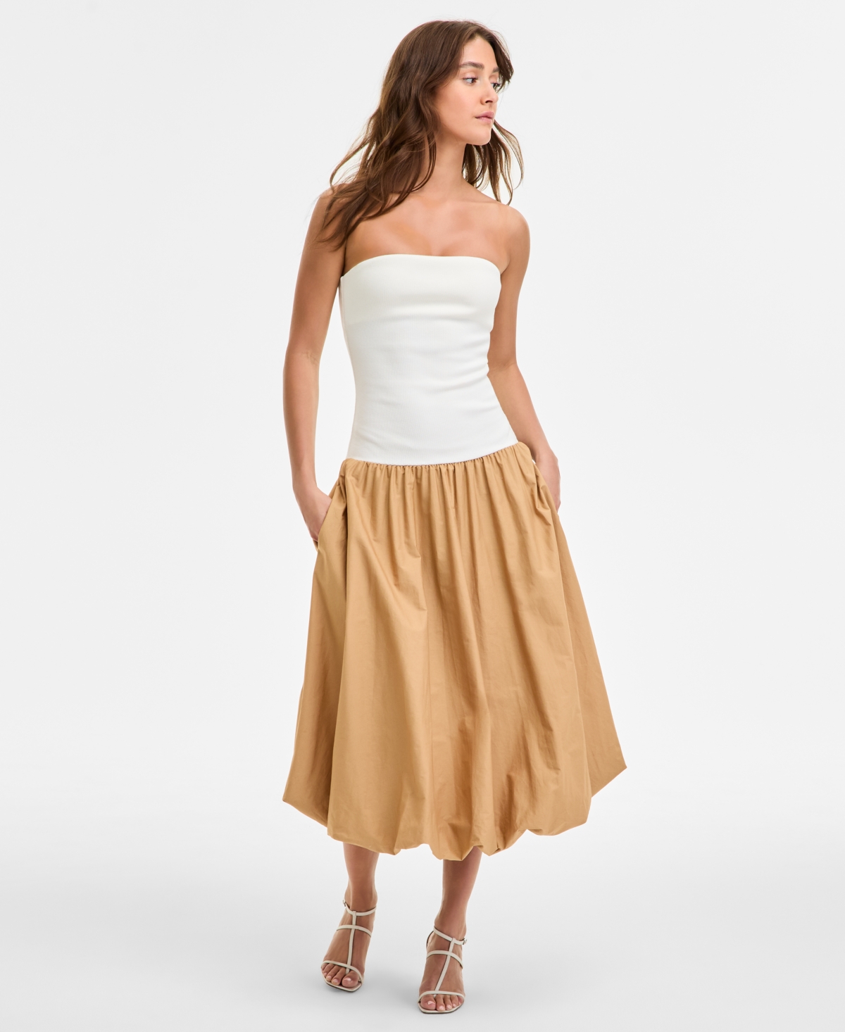 Click here for Steve Madden Womens Oliver Mixed-Media Bubble-Hem... prices