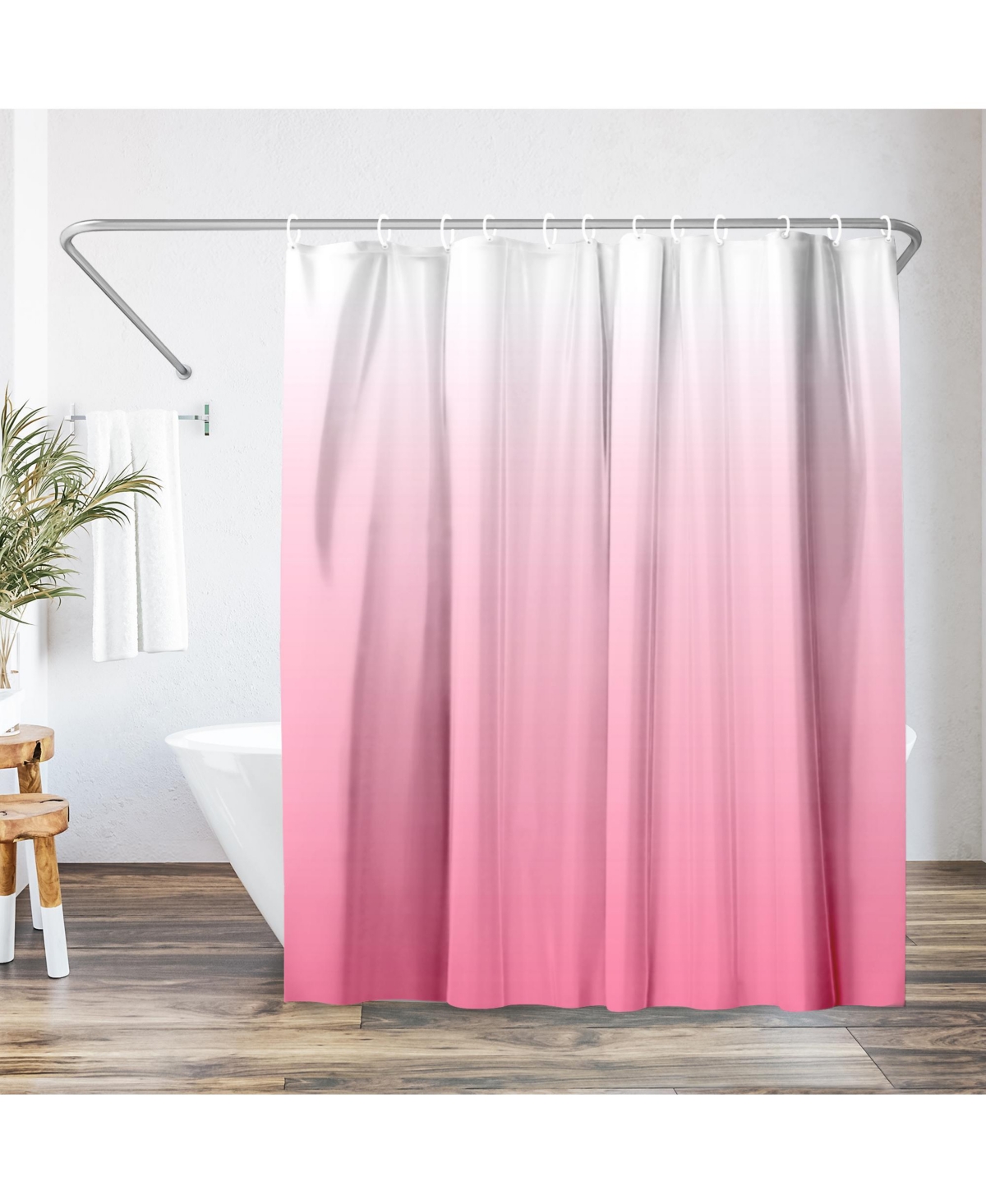 Click here for Americanflat 71x74 Ombre Pink Shower Curtain - Wat... prices