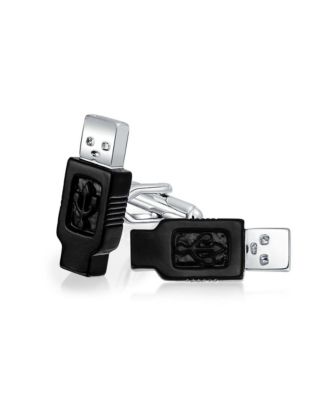 Bling Jewelry Computer Geek Tech USB Flash Drive Black Cufflinks ...