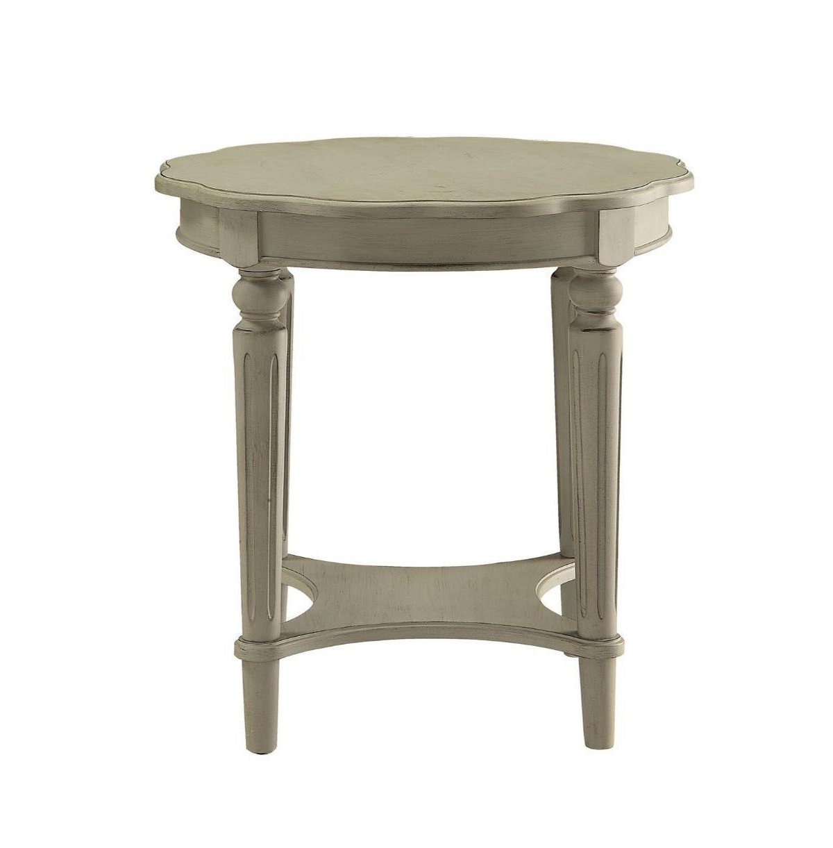 Click here for Solid Wood Round End Table with Shelf for Living R... prices
