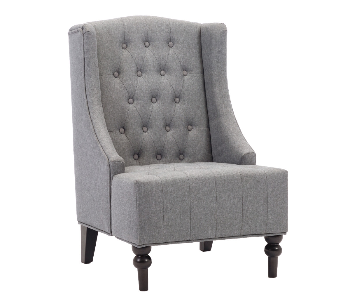 Click here for 25 Grey And Black Upholstered Wingback Accent Chai... prices