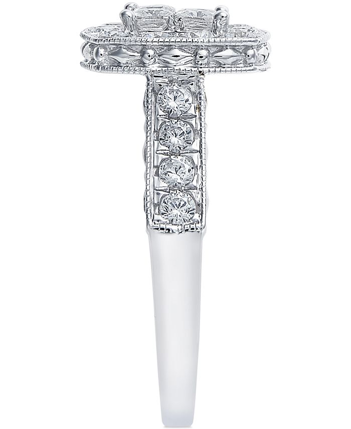 Macy's Diamond Square Cluster Ring (1-1/2 ct. t.w.) in 14k White Gold ...