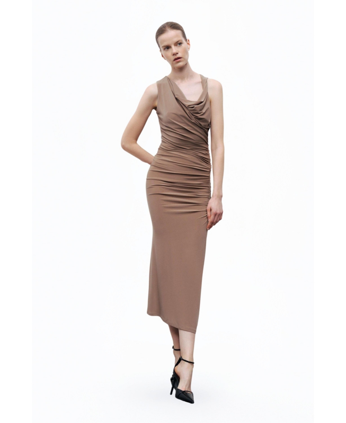 Click here for Nocturne Womens Midi Dress with Gathered Detail -... prices