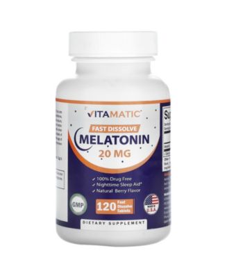 Vitamatic Melatonin Natural Berry 20 mg - 120 Fast Dissolve Tablets ...