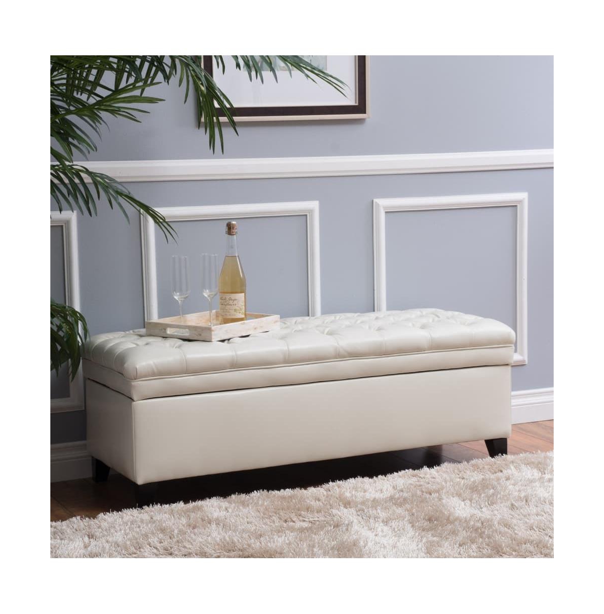 Click here for Pu Leather Storage Bench Classic Tufted Ottoman Mu... prices