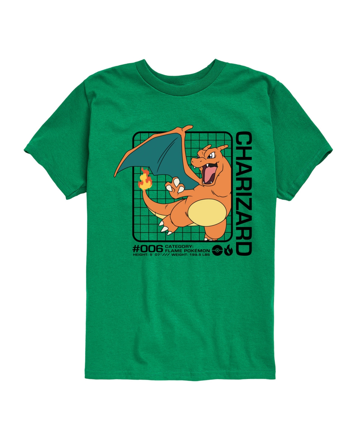 Pokemon Big Boys Charizard Graphic Tee - Green