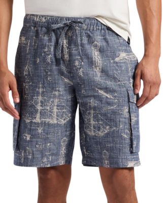 Men's Relaxed-Fit Halten Nautical Graphic Cargo Shorts - Macy's