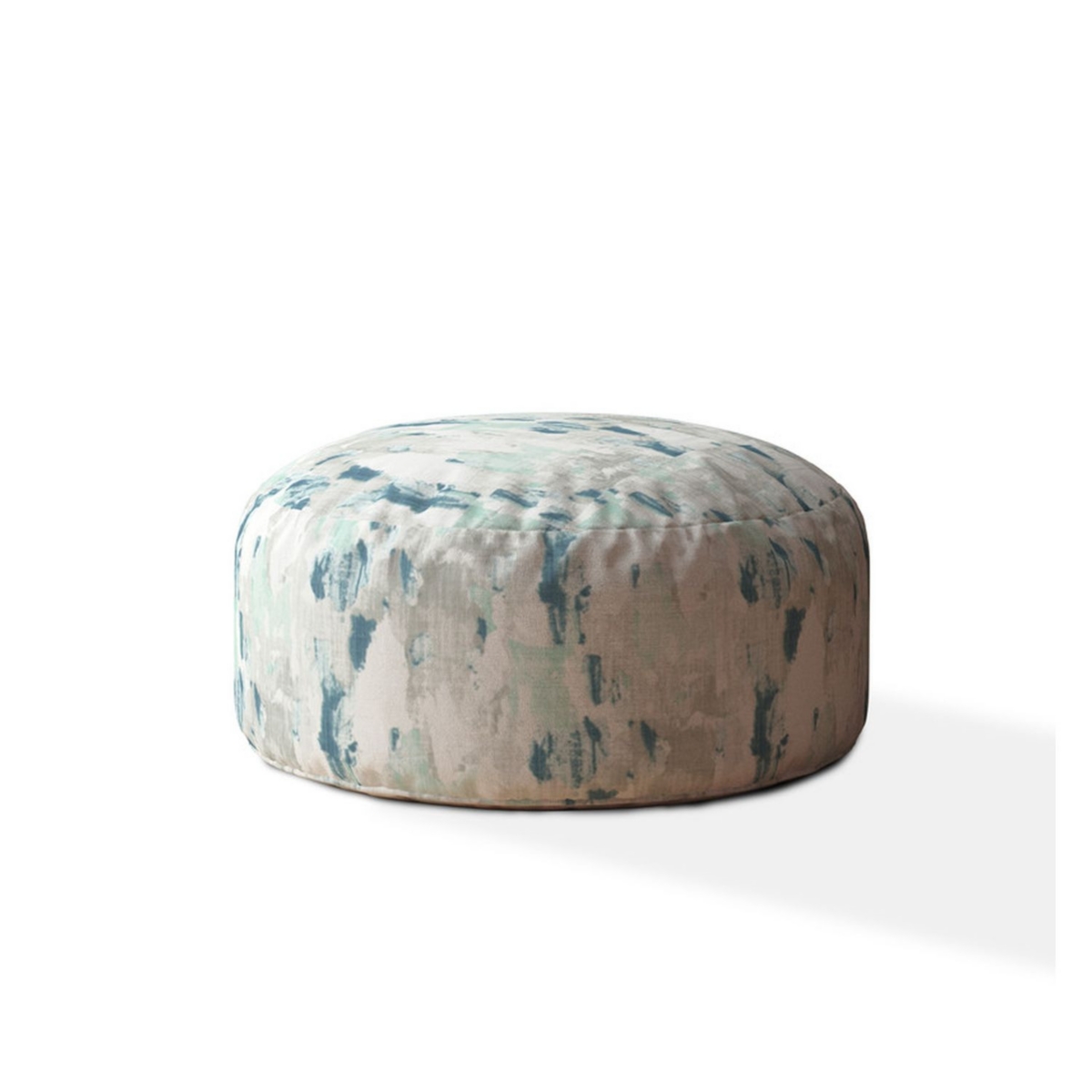 Click here for Canvas Pouf Ottoman with Round Abstract Pattern &#... prices