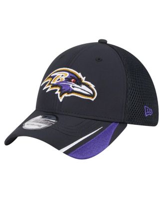 New Era Men's Black Baltimore Ravens Game Day Linear 39THIRTY Flex Hat ...