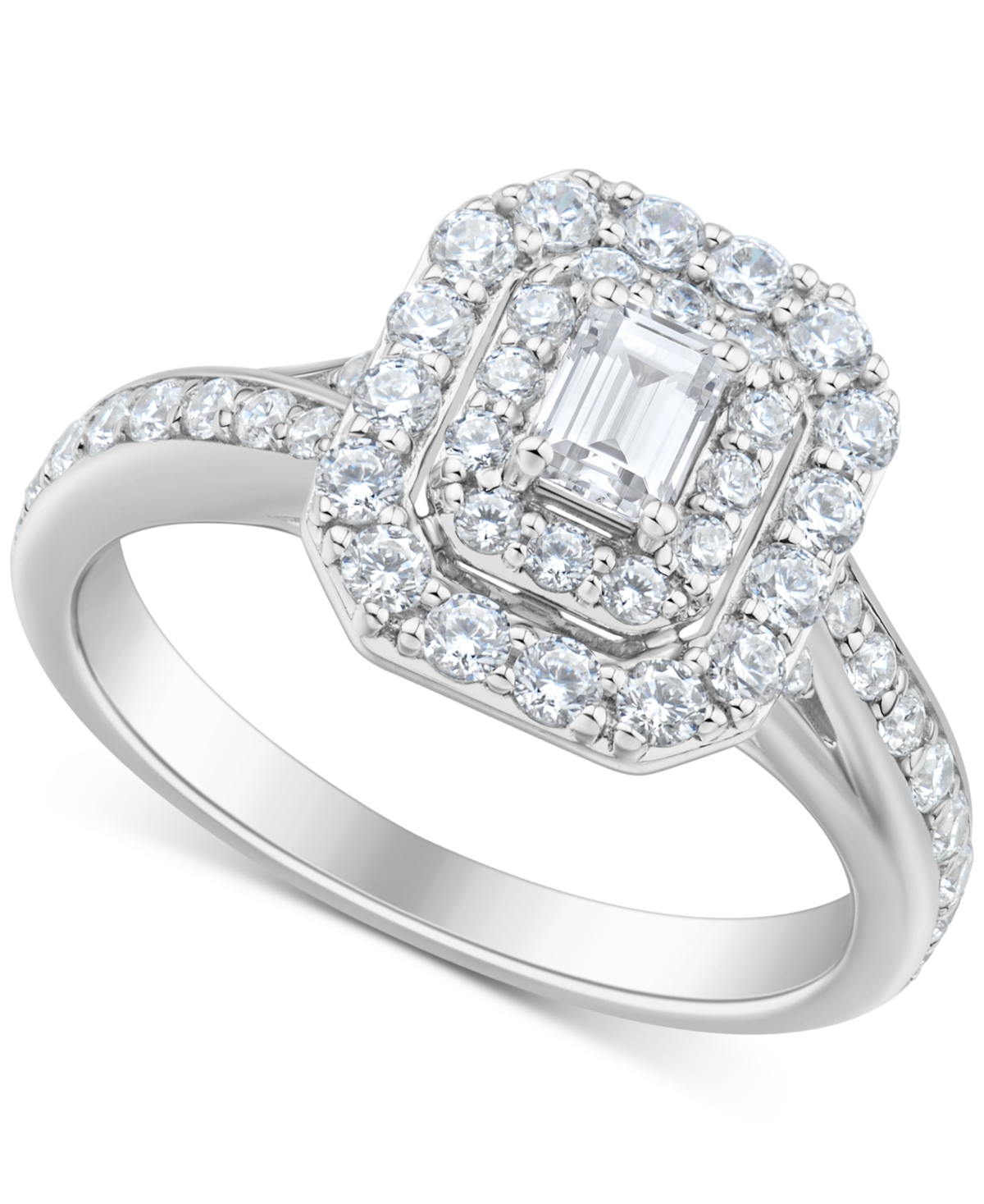Click here for Diamond Emerald-Cut Double Halo Engagement Ring (1... prices