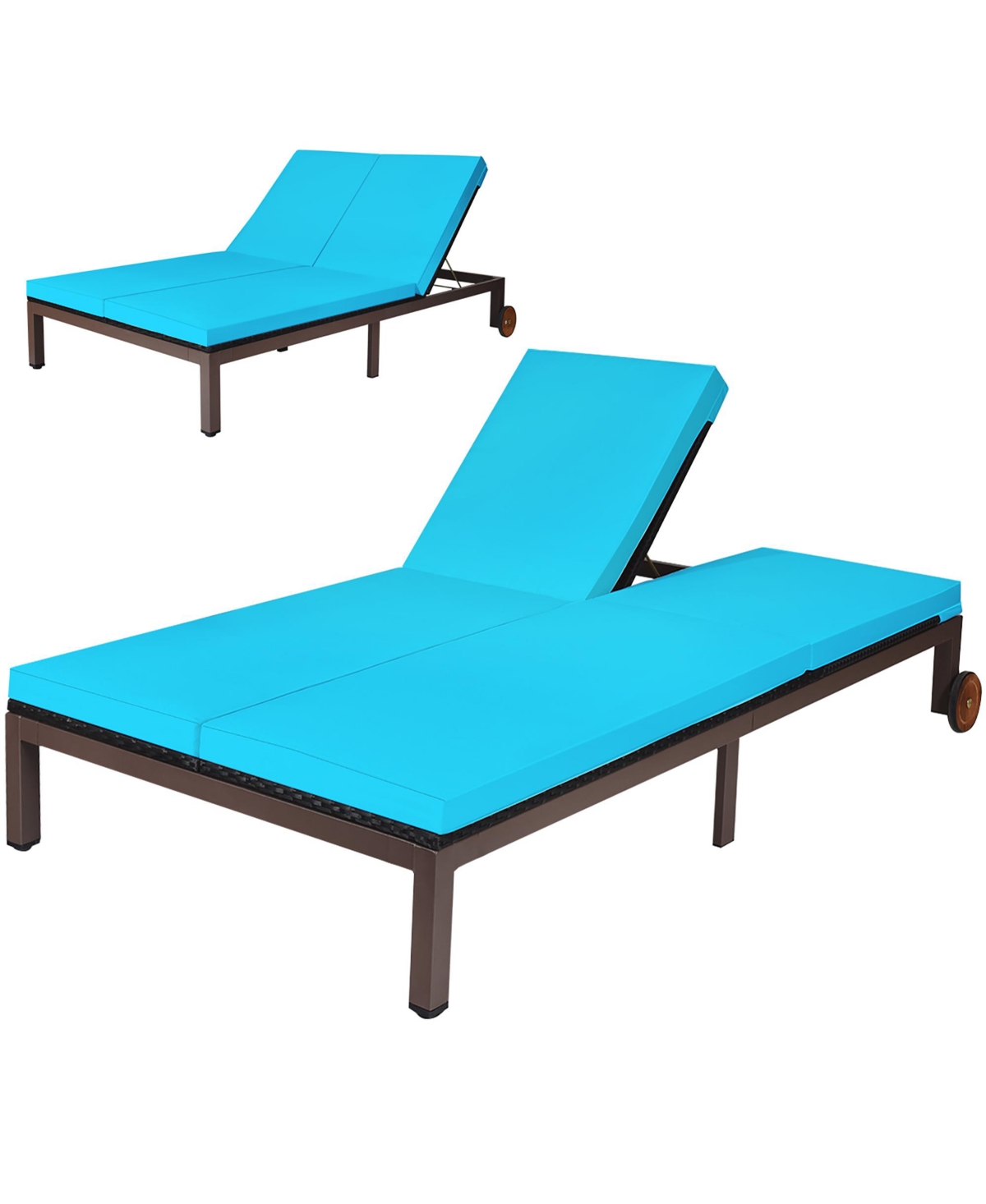 Click here for 2-Person Patio Rattan Lounge Chair Chaise Recliner... prices