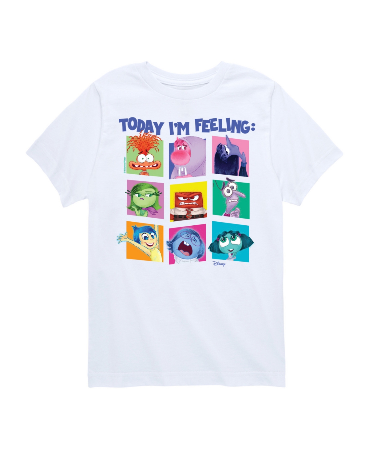 Disney Big Boys Inside Out 2 Today Im feeling Graphic T-Shirt - White