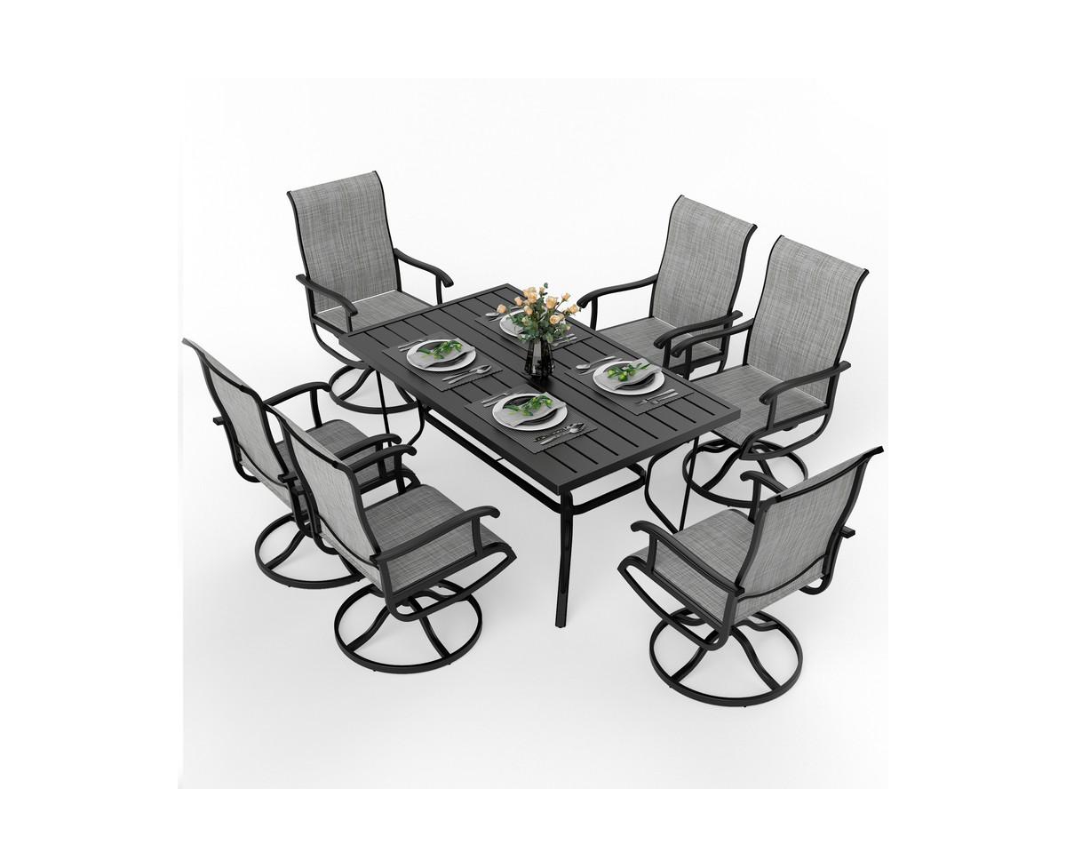Click here for Pamapic 7-Piece Patio Dining Set with 6 Textilene... prices