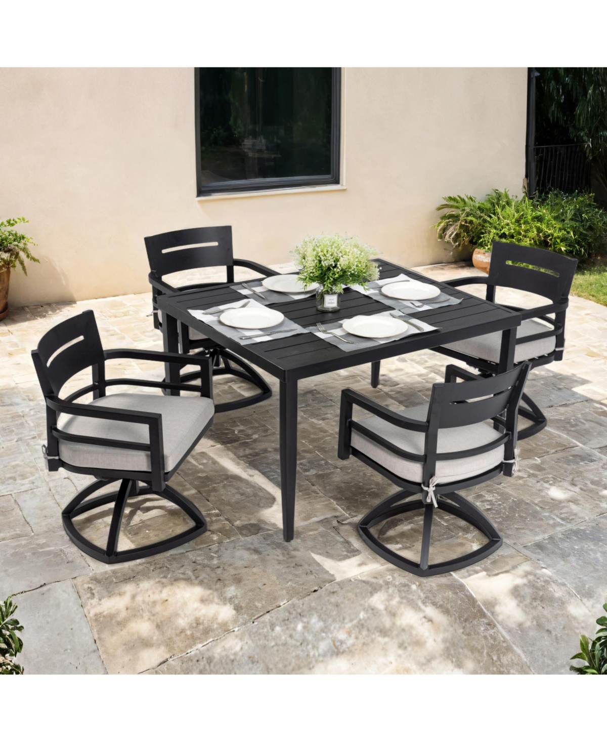 Click here for Streamdale 5-Piece Patio Dining Set with Swivel Ro... prices