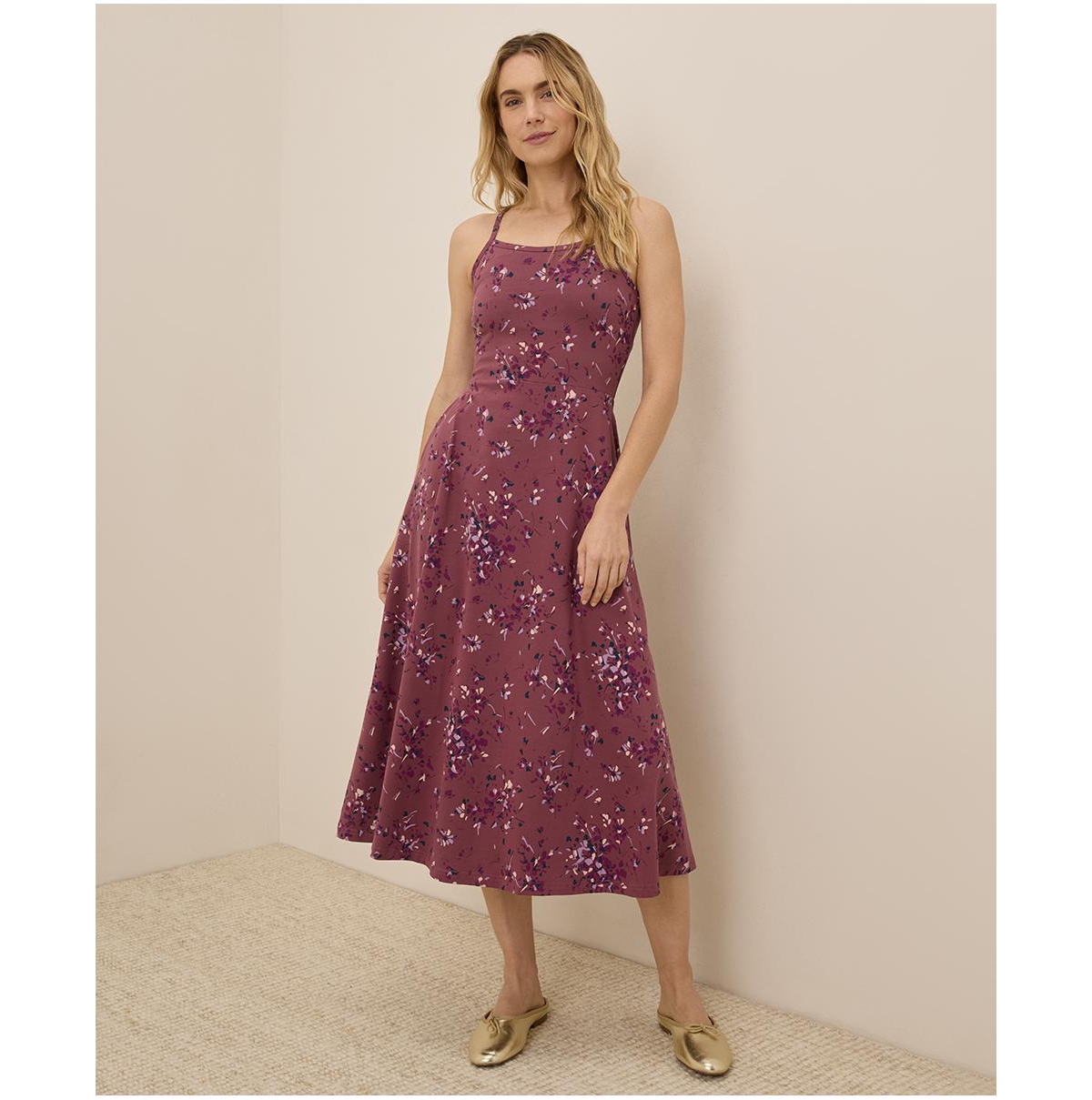 Click here for Pact Womens Fit & Flare Midi Dress - Dotted sprays... prices