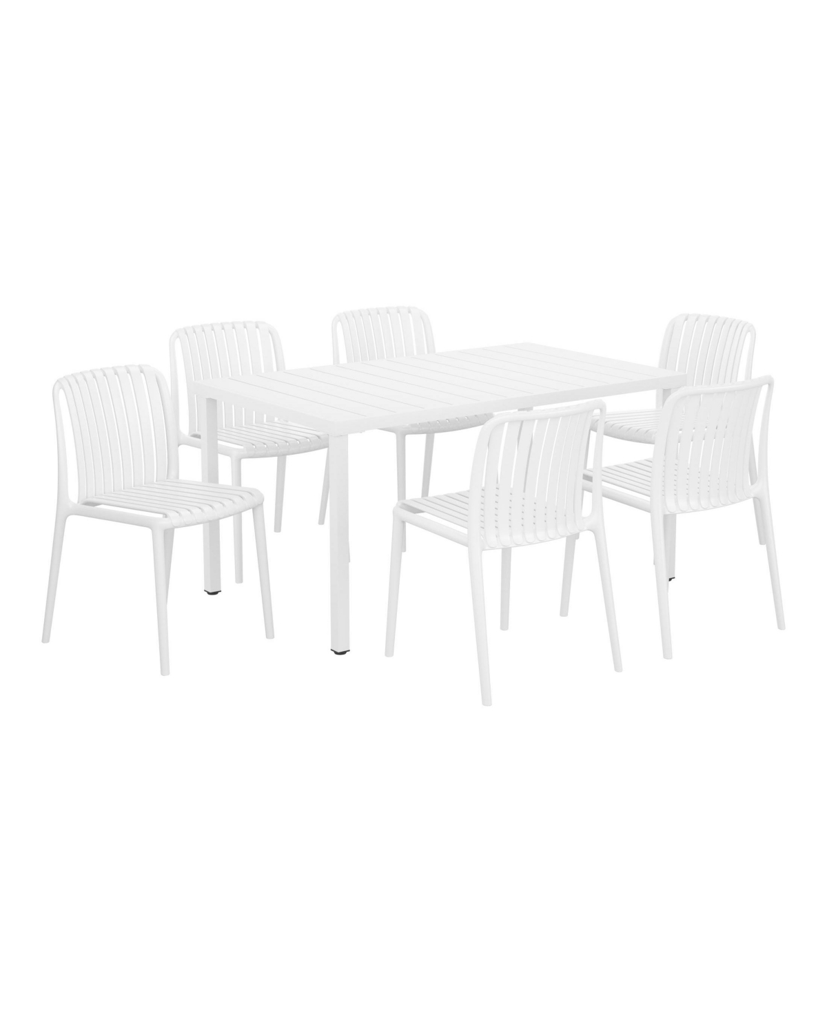 Click here for 7-Piece Outdoor Patio Dining Table Set With Stacka... prices