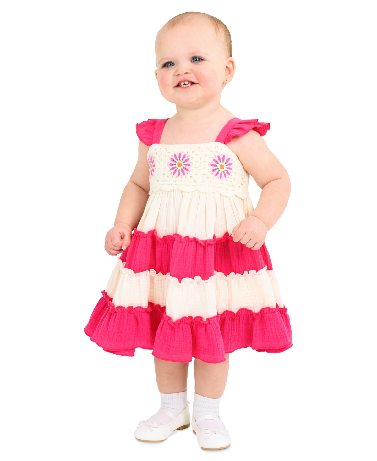 Click here for Rare Editions Baby Girls Flower Crochet Cotton Tie... prices